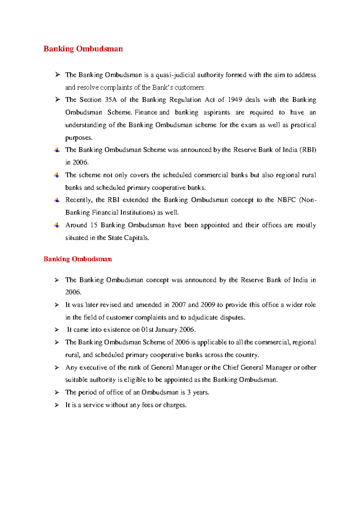 Banking Ombudsman Scheme Overview - Key Notes for Exam Preparation ...
