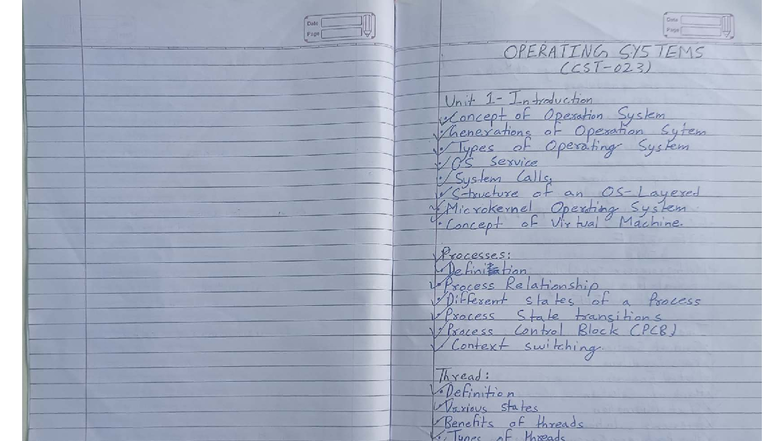 OS Notes Unit 1: Introduction to Operating Systems Concepts and Types ...