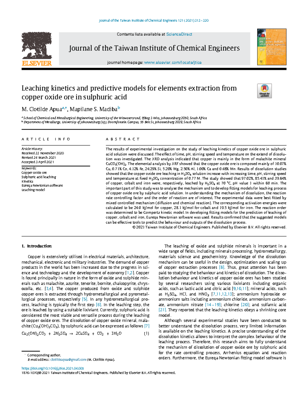 Leaching Kinetics and Predictive Models for Elements Extraction from ...