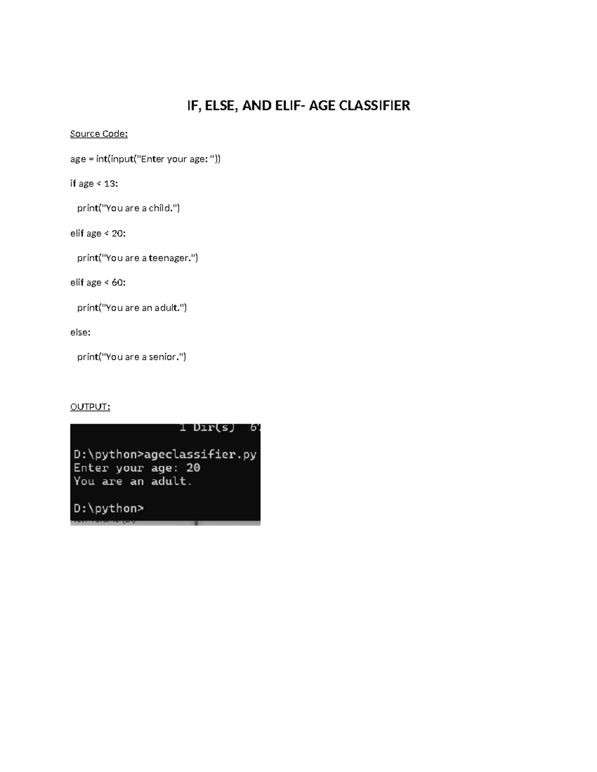 Codes if else elif - Multimedia Technology Lab - IF, ELSE, AND ELIF ...