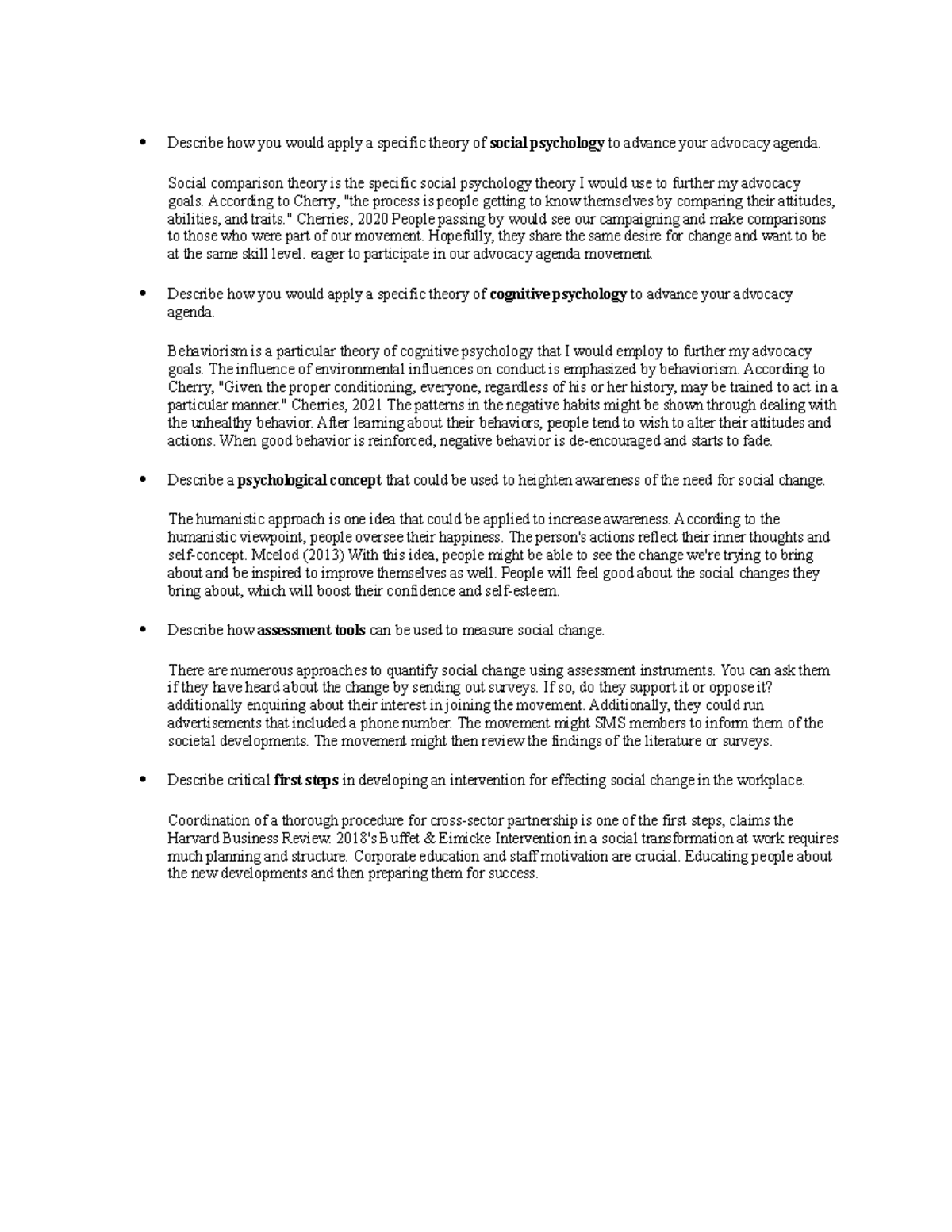 PSY-491 Module 3 Milestone: Theories for Advancing Advocacy Goals - Studocu