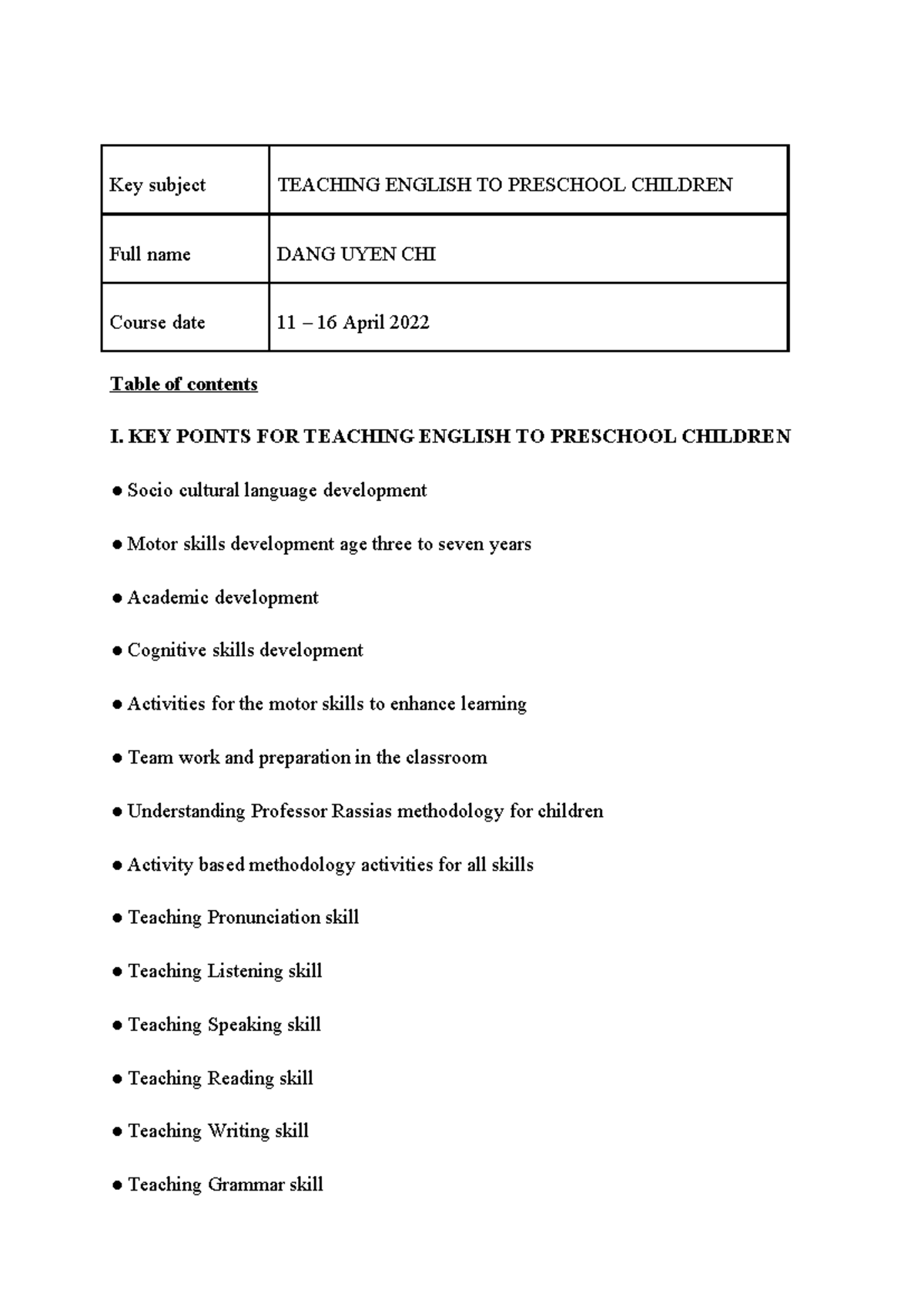 HN16042022 Teaching English to Preschool Children: Key Points & Methods ...