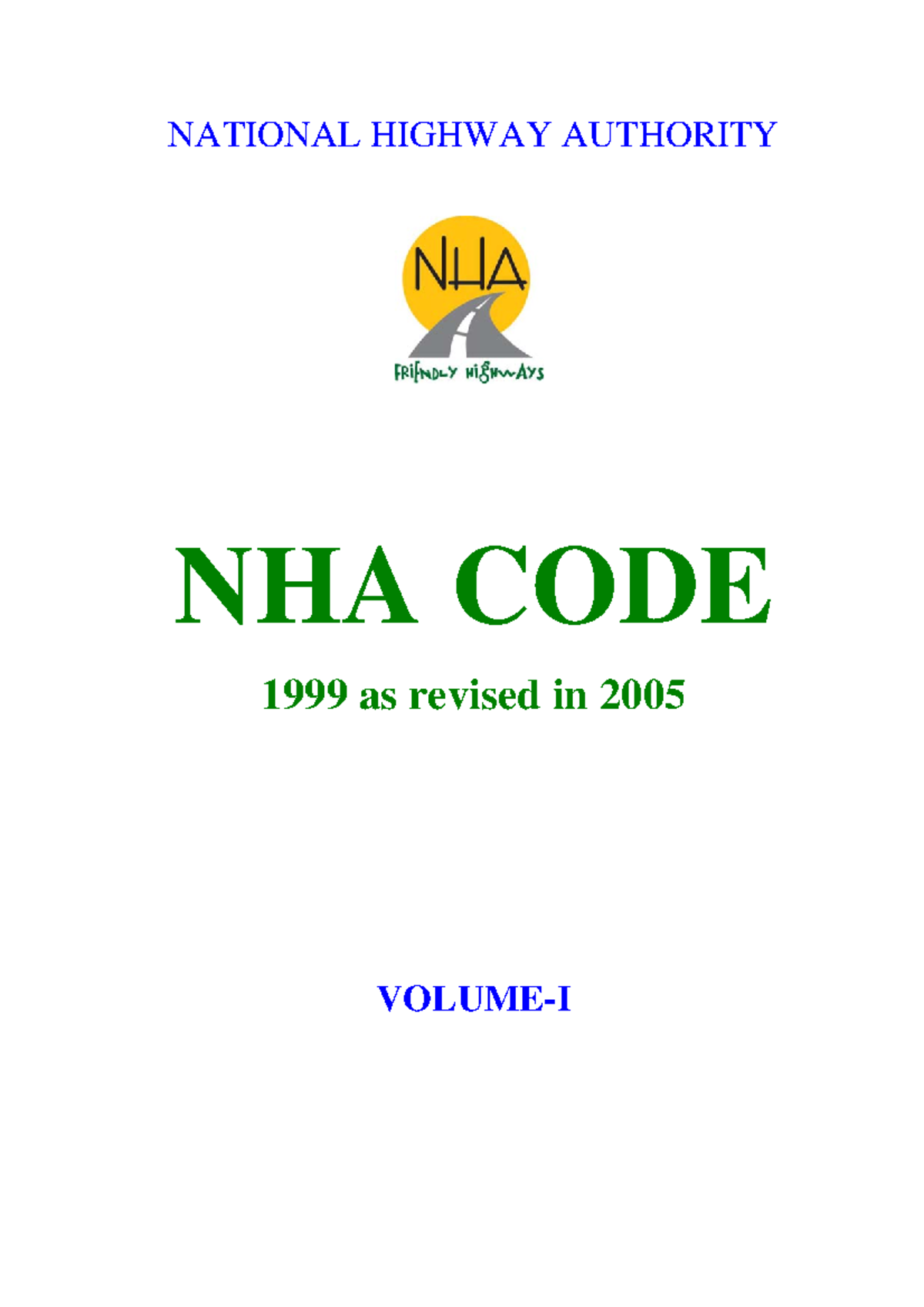 NHA Code 2005: Comprehensive Guidelines for National Highway Authority ...