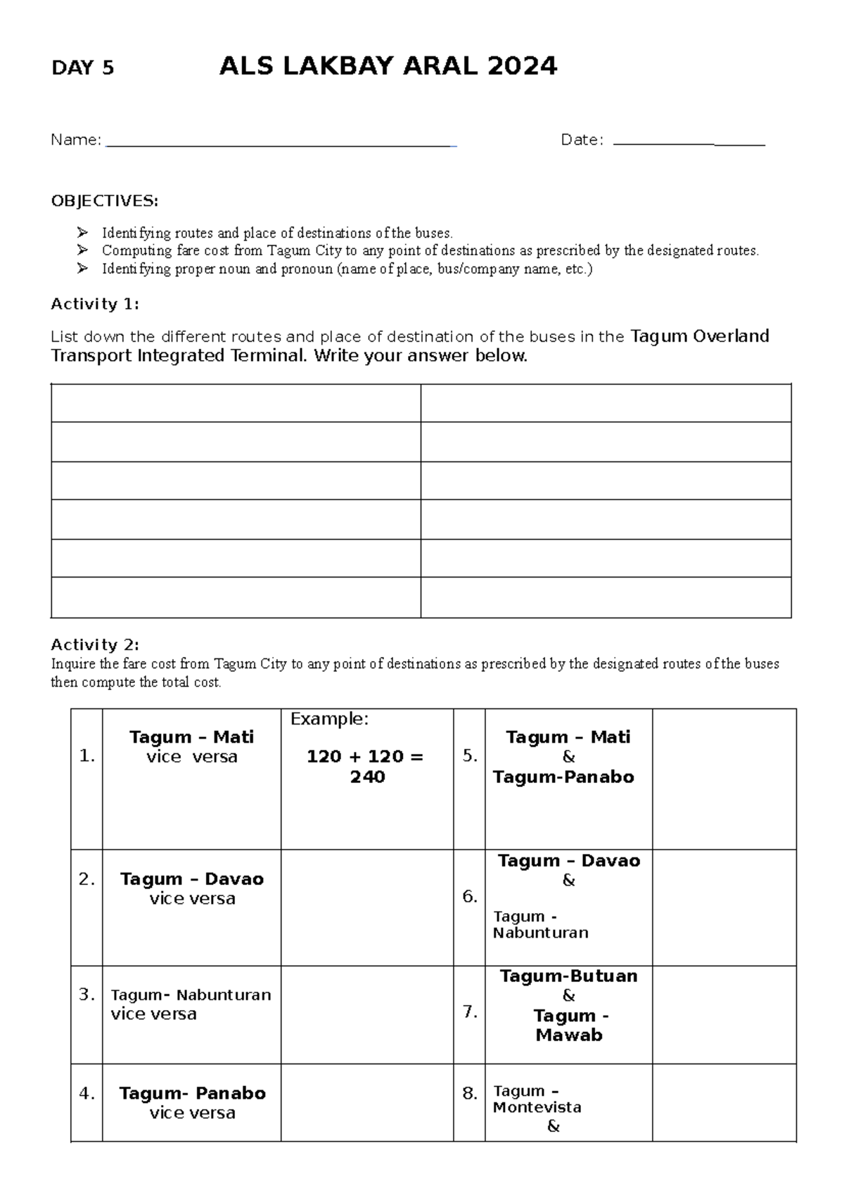 Terminal-activity - educational purpose only - DAY 5 ALS LAKBAY ARAL ...