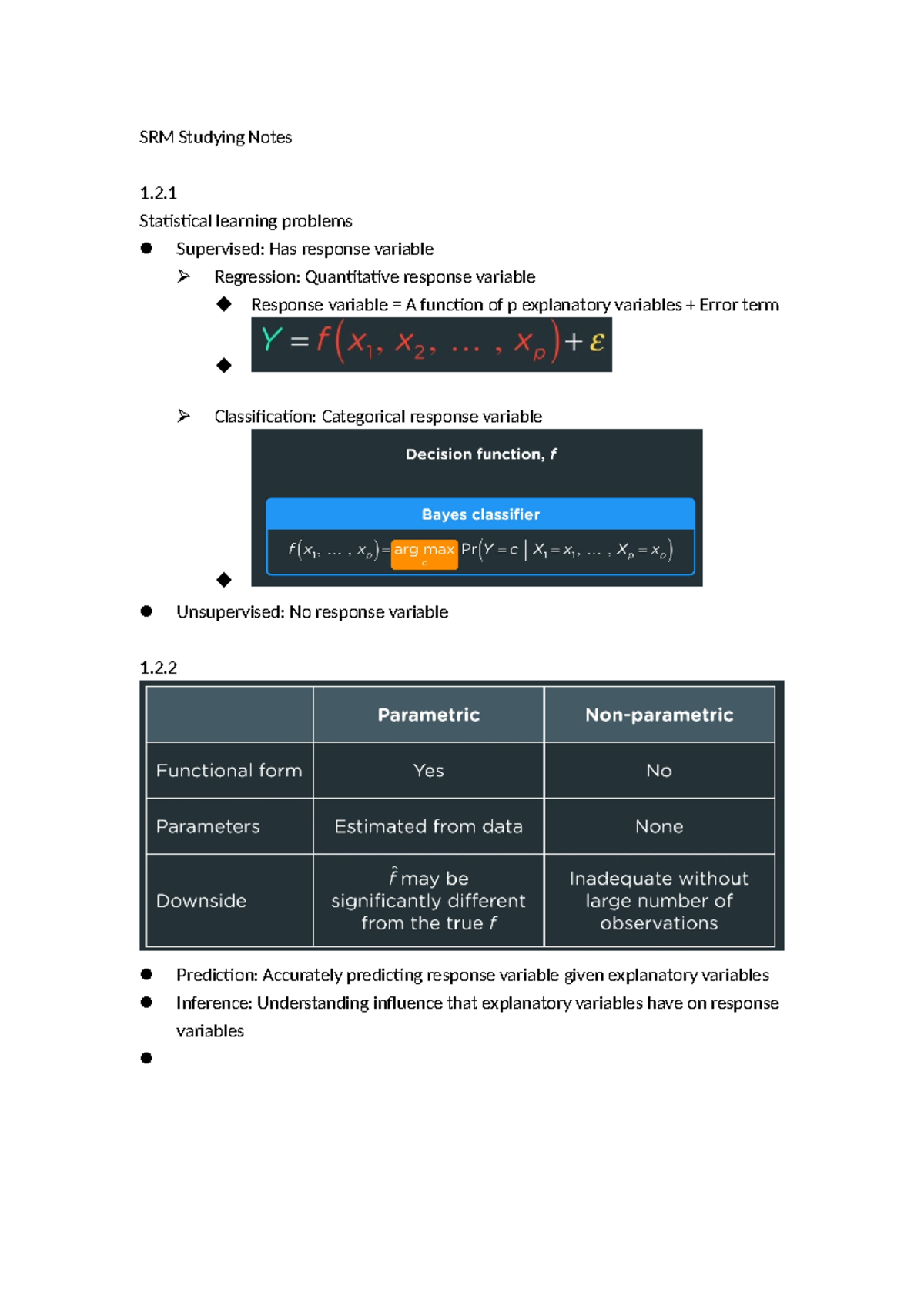 SRM Study Notes: Summary of Regression in Practice Concepts - Studocu