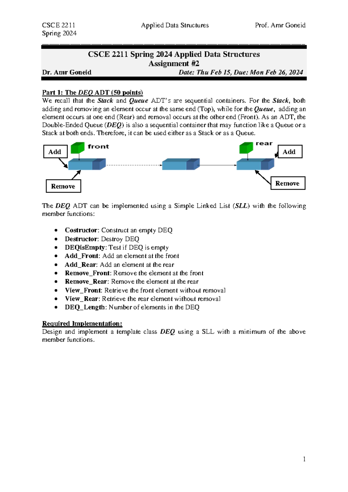 CSCE 2211 Spring 2024 Applied Data Structures Assignment 2 Analysis ...