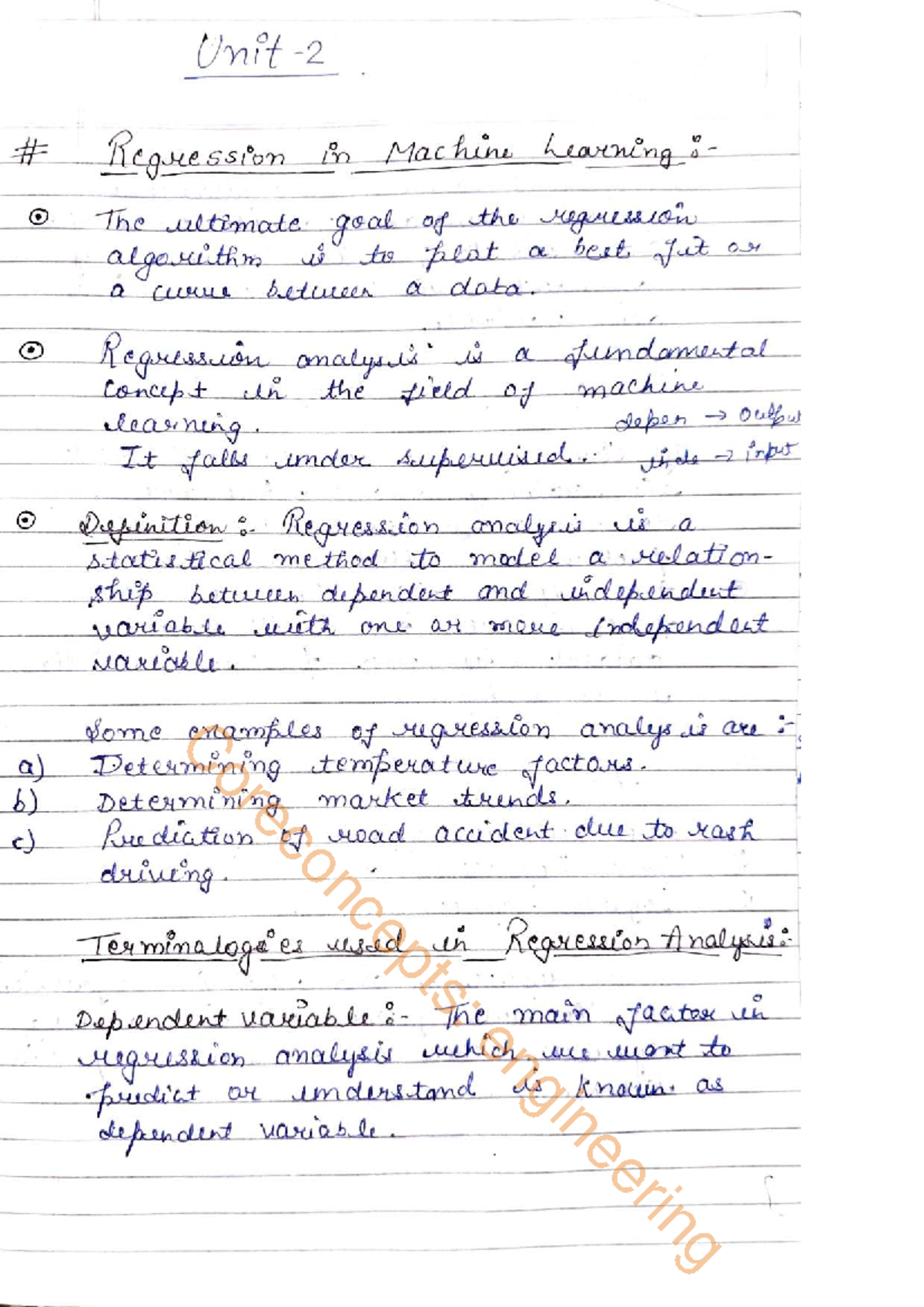 Machine Learning Unit 2 Notes for CE 101 - Studocu