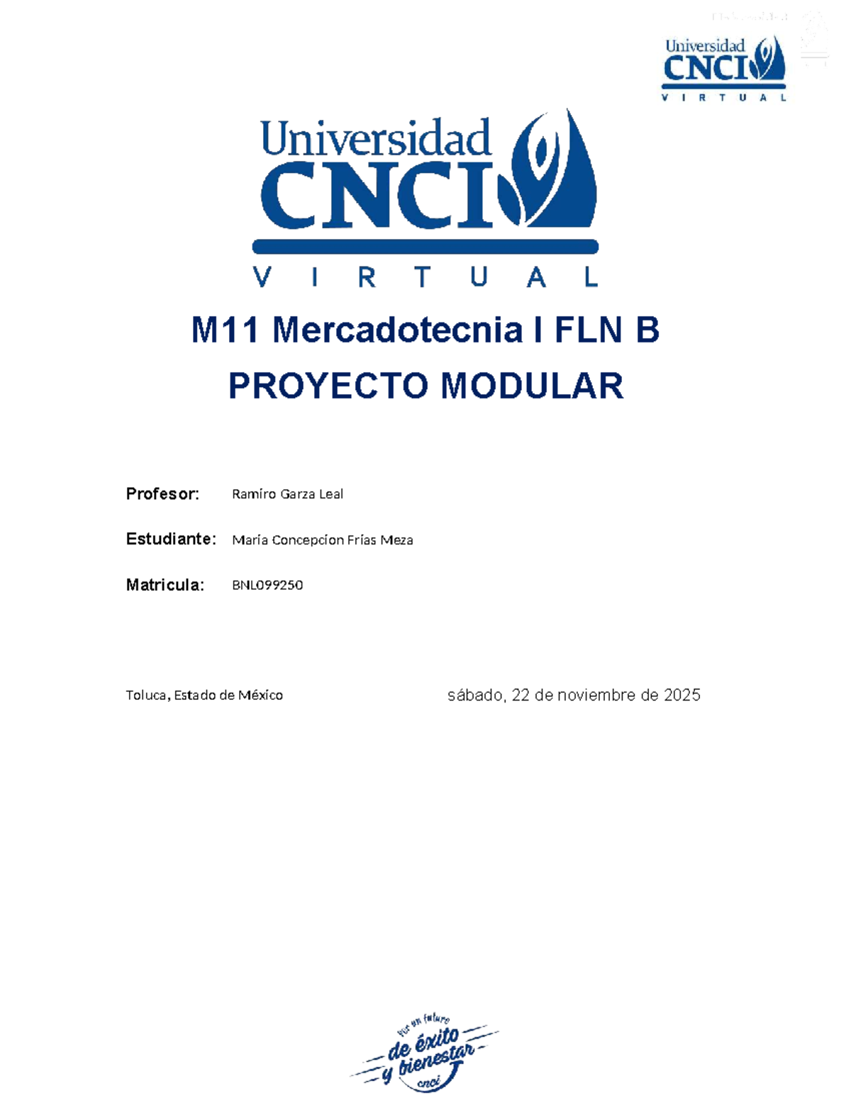 M11 Mercadotecnia I FLN B - Proyecto Modular y Estrategias de Marketing ...