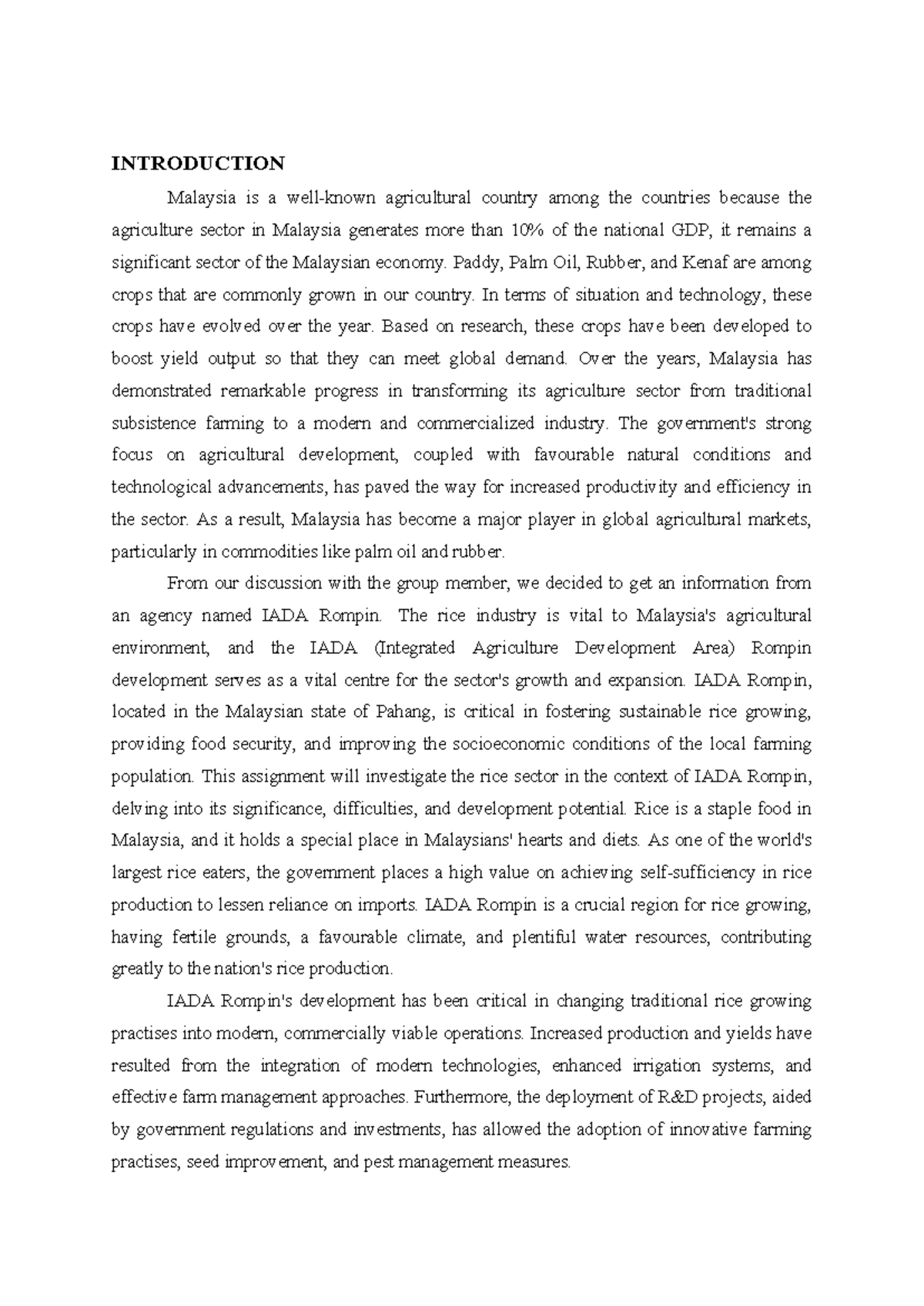 IADA Rompin: Advancements and Challenges in Malaysian Rice Farming (AGR ...