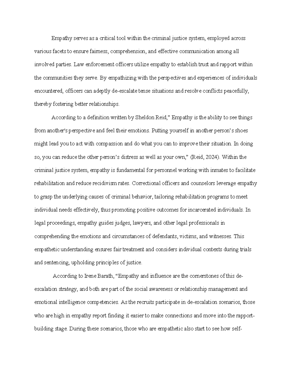 Empathy in Criminal Justice: Understanding its Role and Impact (Project ...