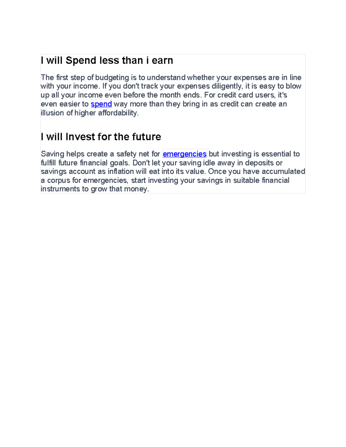 99% of People Don't Follow - I will Spend less than i earn The first ...
