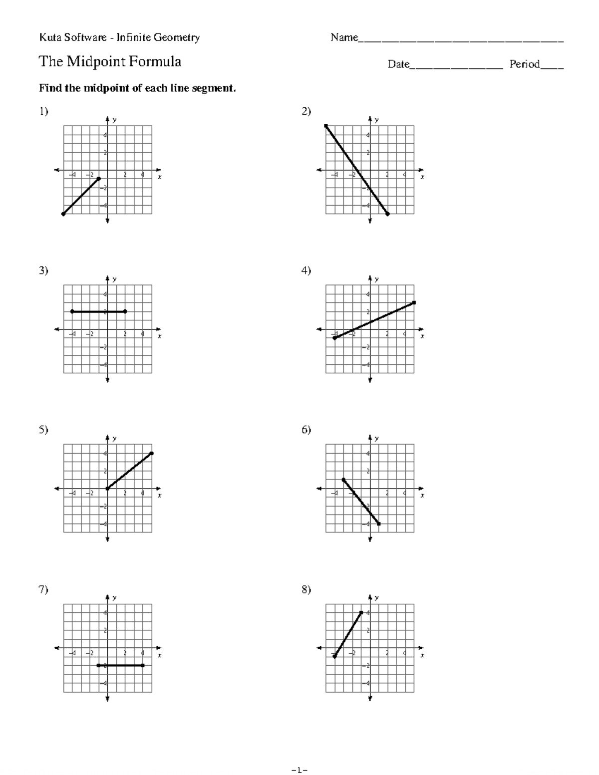 Midpoint Formula Worksheet - Geometry 101 - Studocu