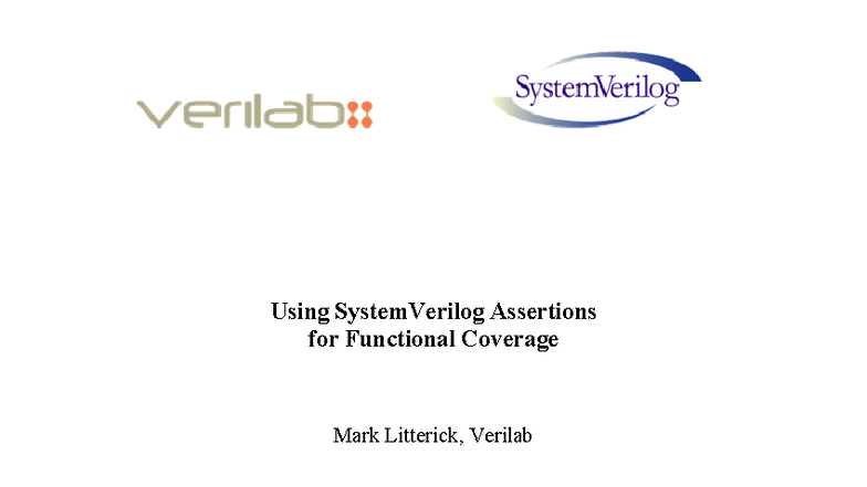 Using SystemVerilog Assertions for Functional Coverage (SV-ABV) - Studocu