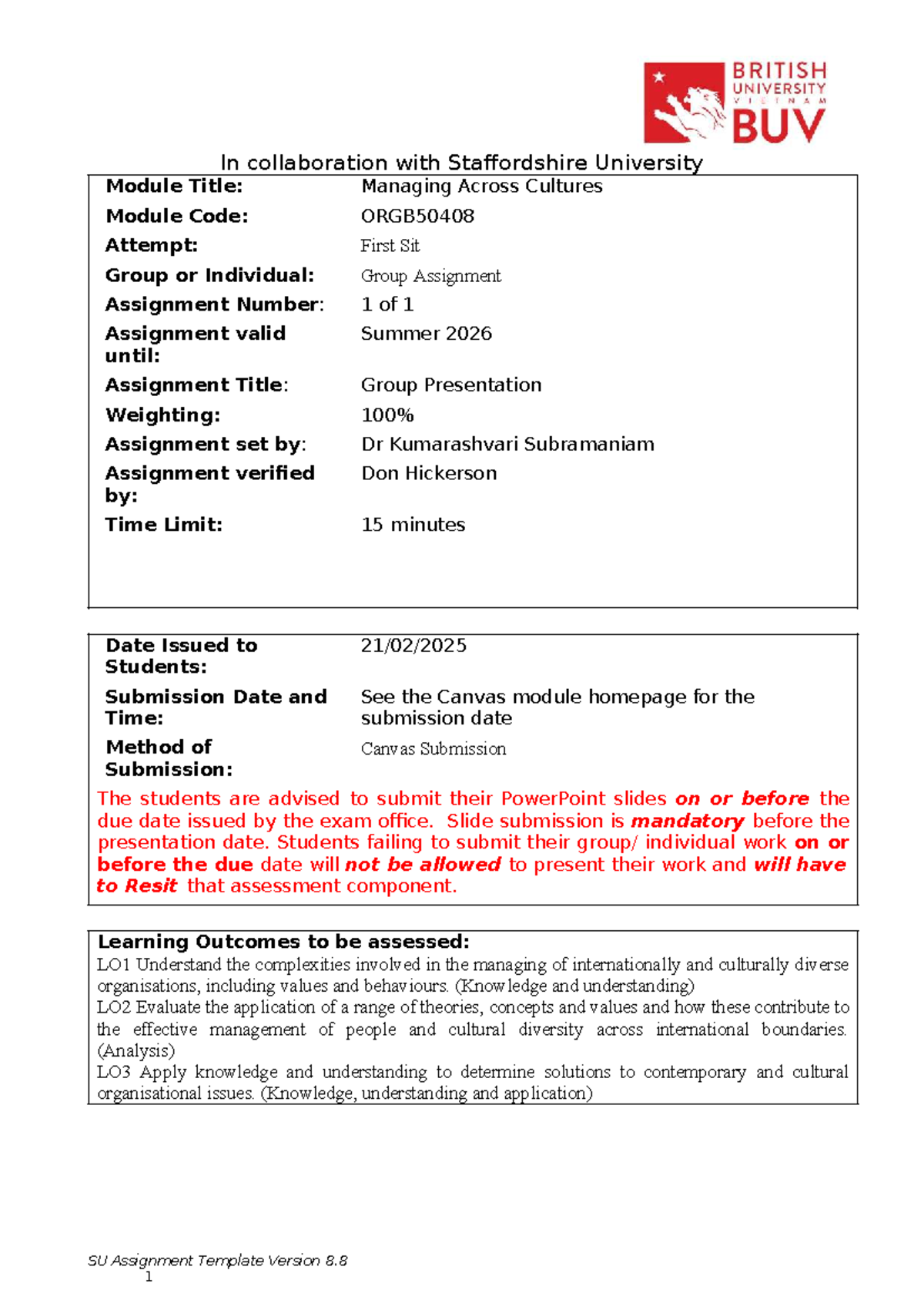 Orgb50408 managing across cultures group presentation guidelines - Studocu