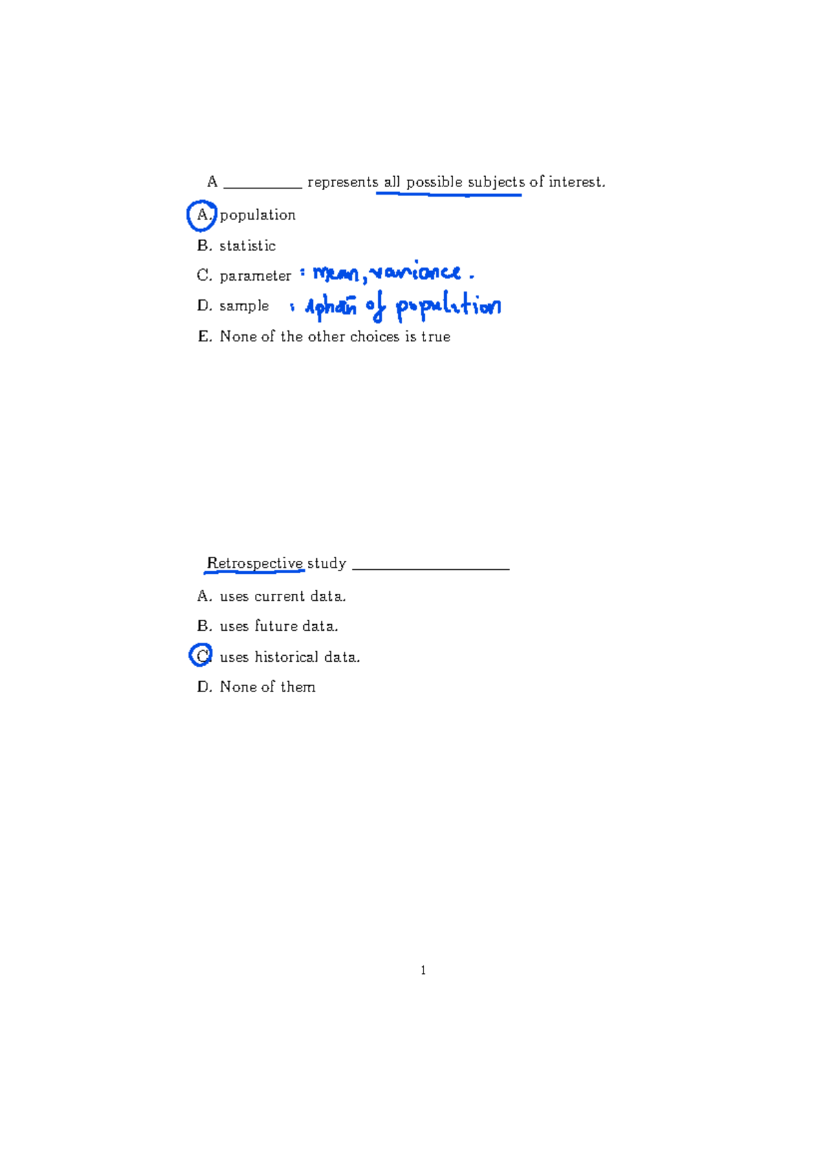 Mas - Statistics Quiz Questions and Answers - Studocu