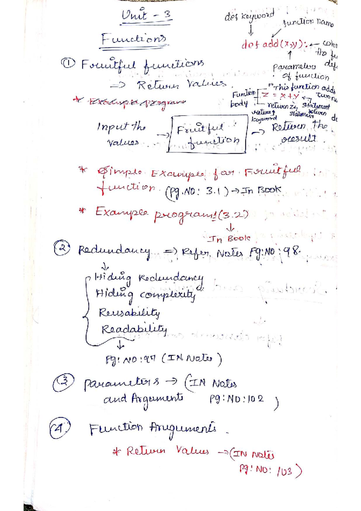 Unit 3 - Key Concepts on Functions and Return Values - Studocu