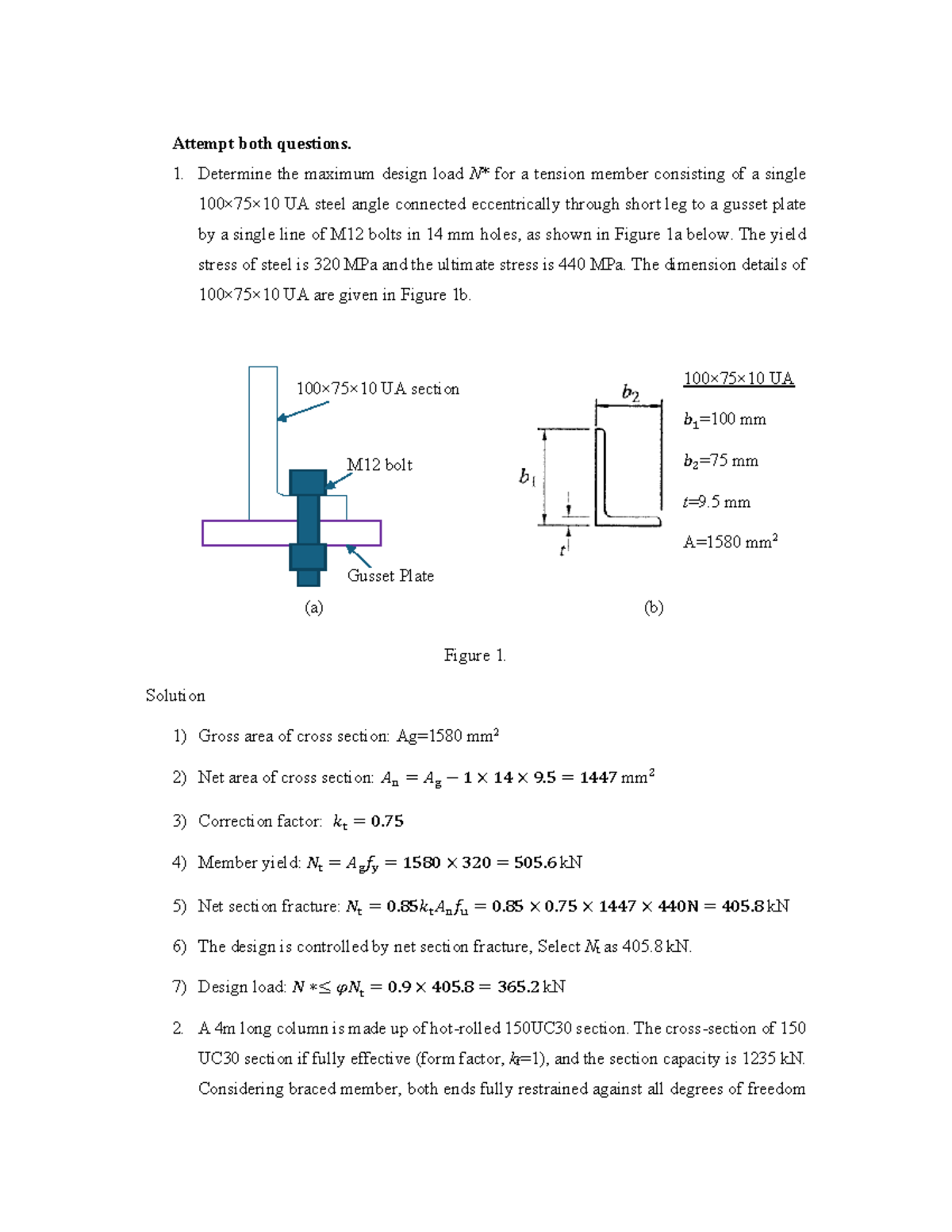 Quiz 4 sample question - Attempt both questions. Determine the maximum ...