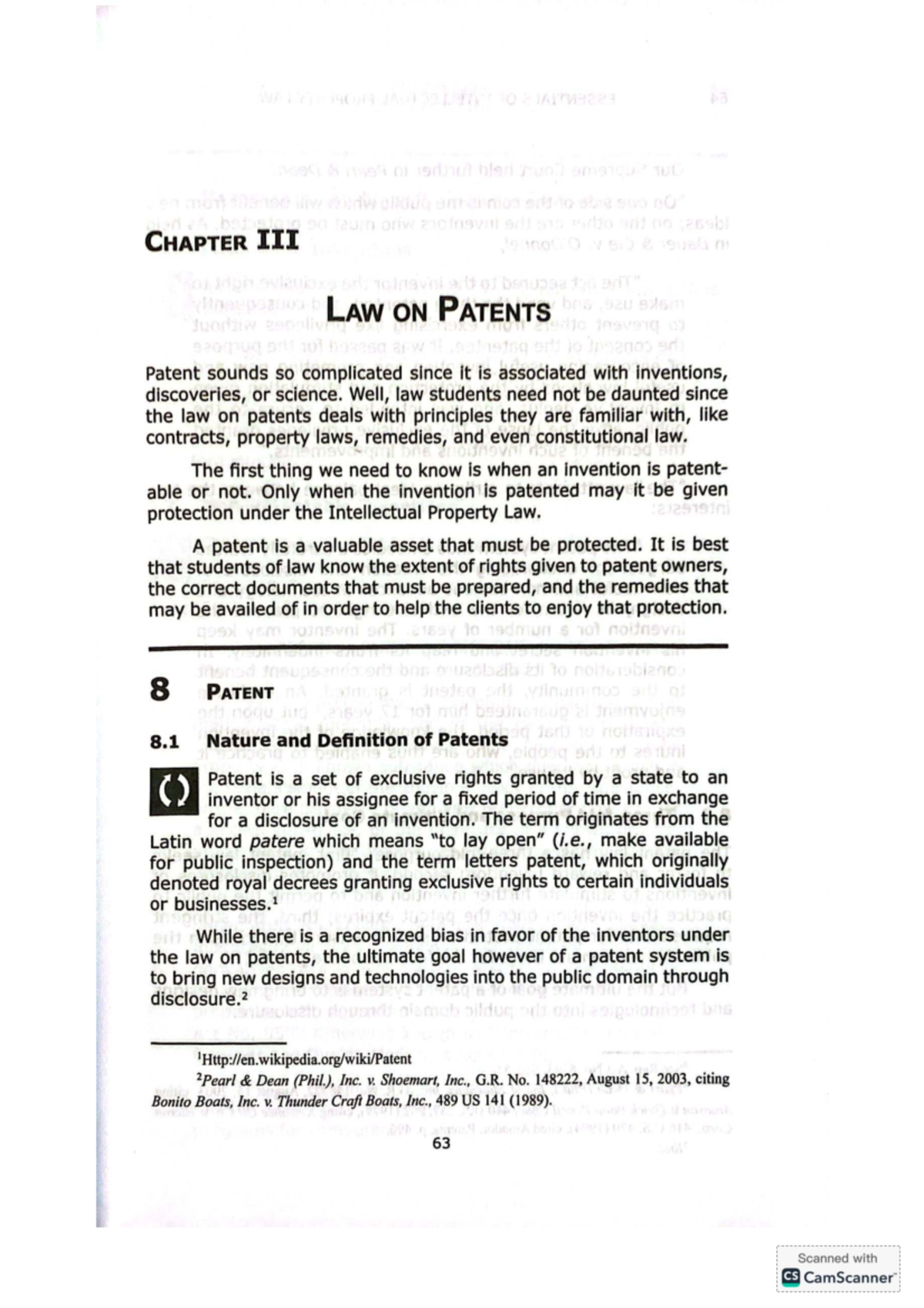 LAW ON PATENTS: Key Concepts and Principles for Law Students - Studocu