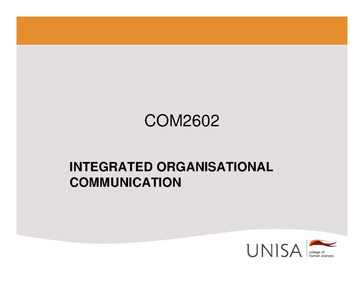 Chapter 2 - Communication Integration - CHAPTER 2: COMMUNICATION ...