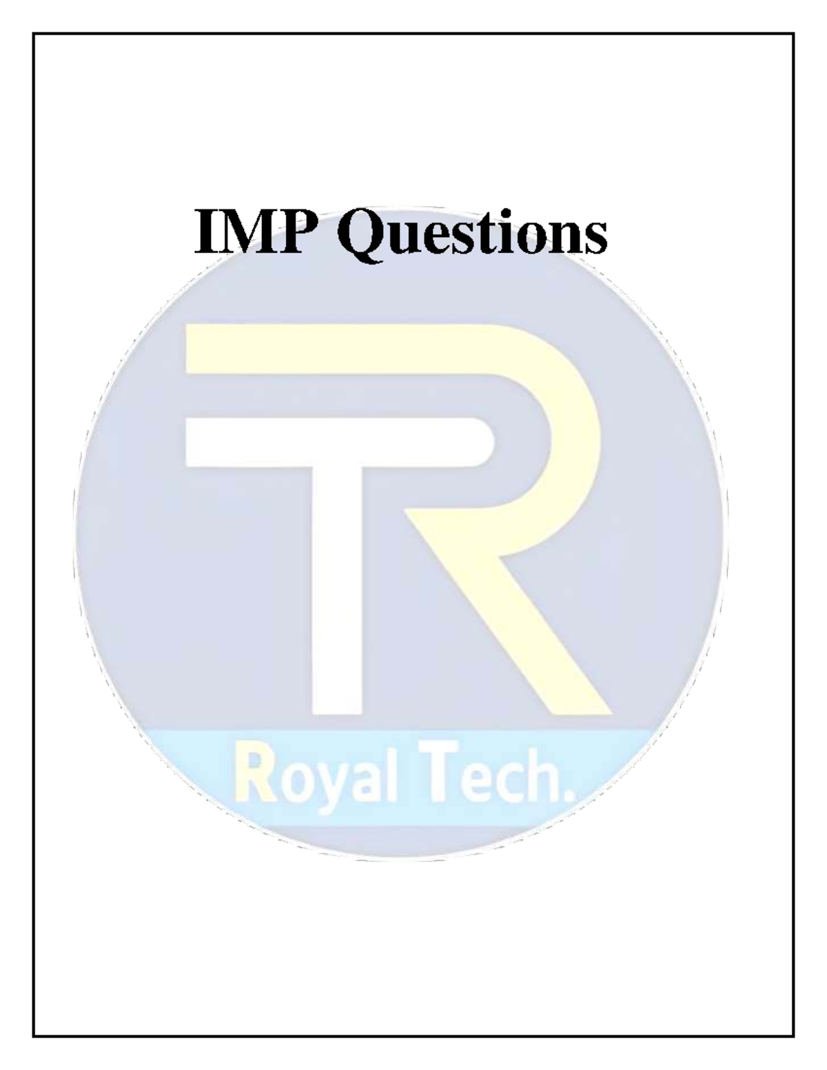 IMP Questions - Java Programming Concepts and Examples - Studocu