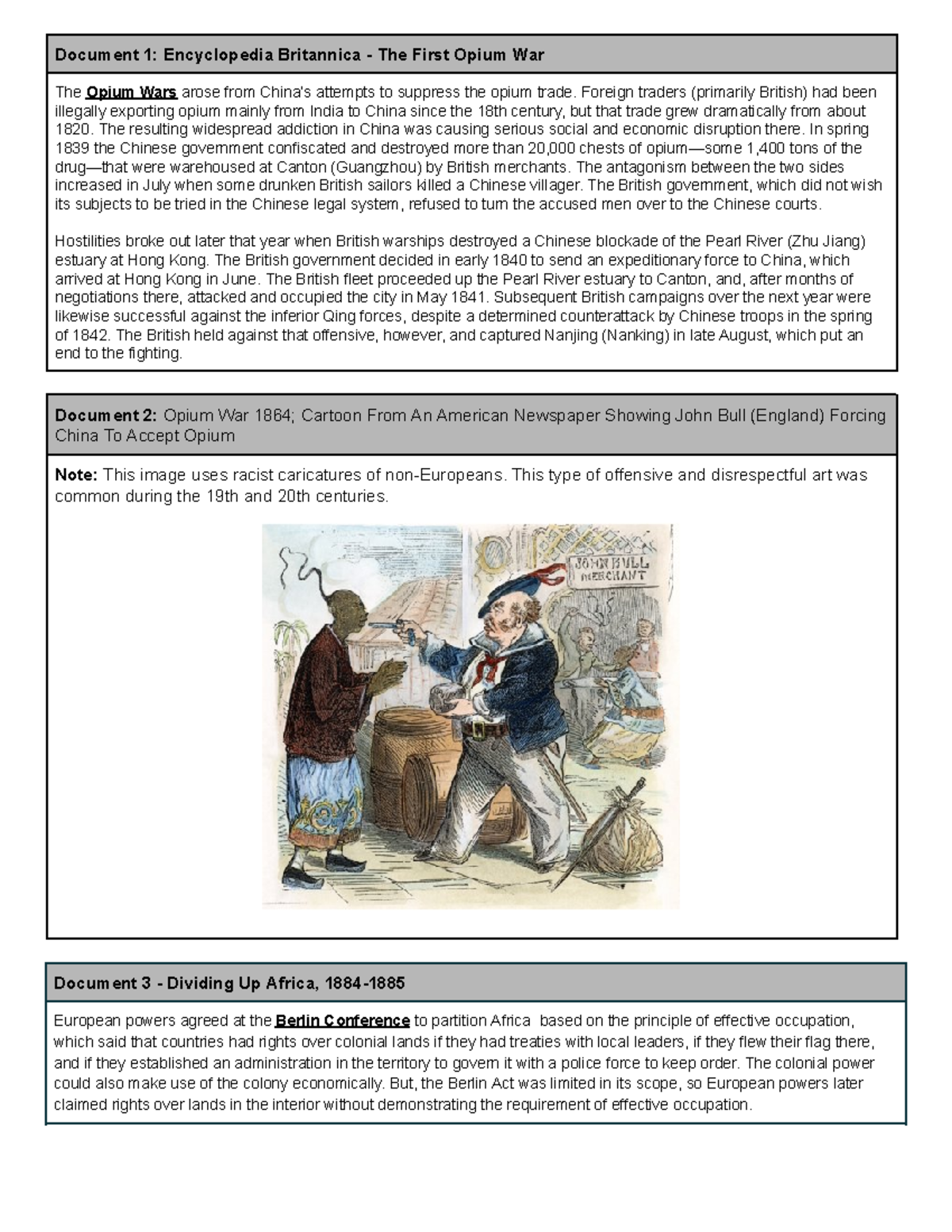 Unit 6 Imperialism in Africa & Asia Student Documents - Document 1 ...