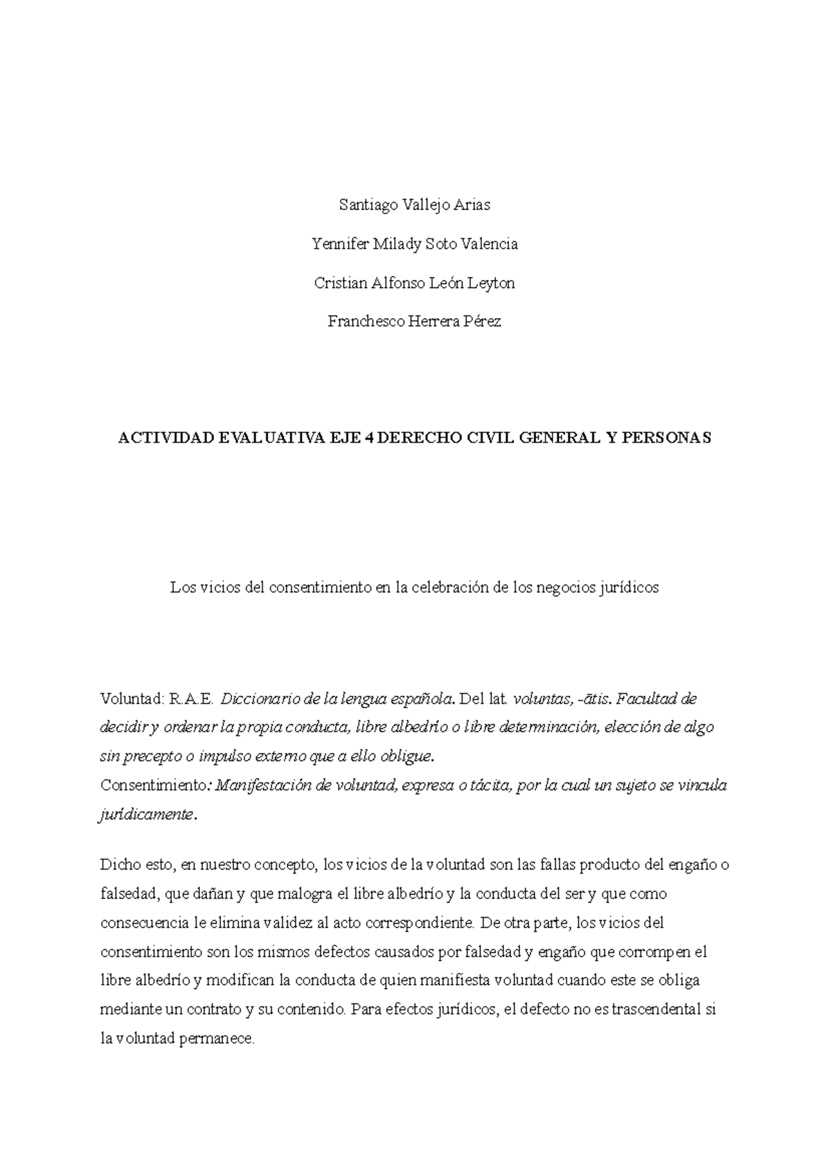 Taller Eje 4 Derecho Civil Gral. y Personas - Santiago Vallejo Arias ...