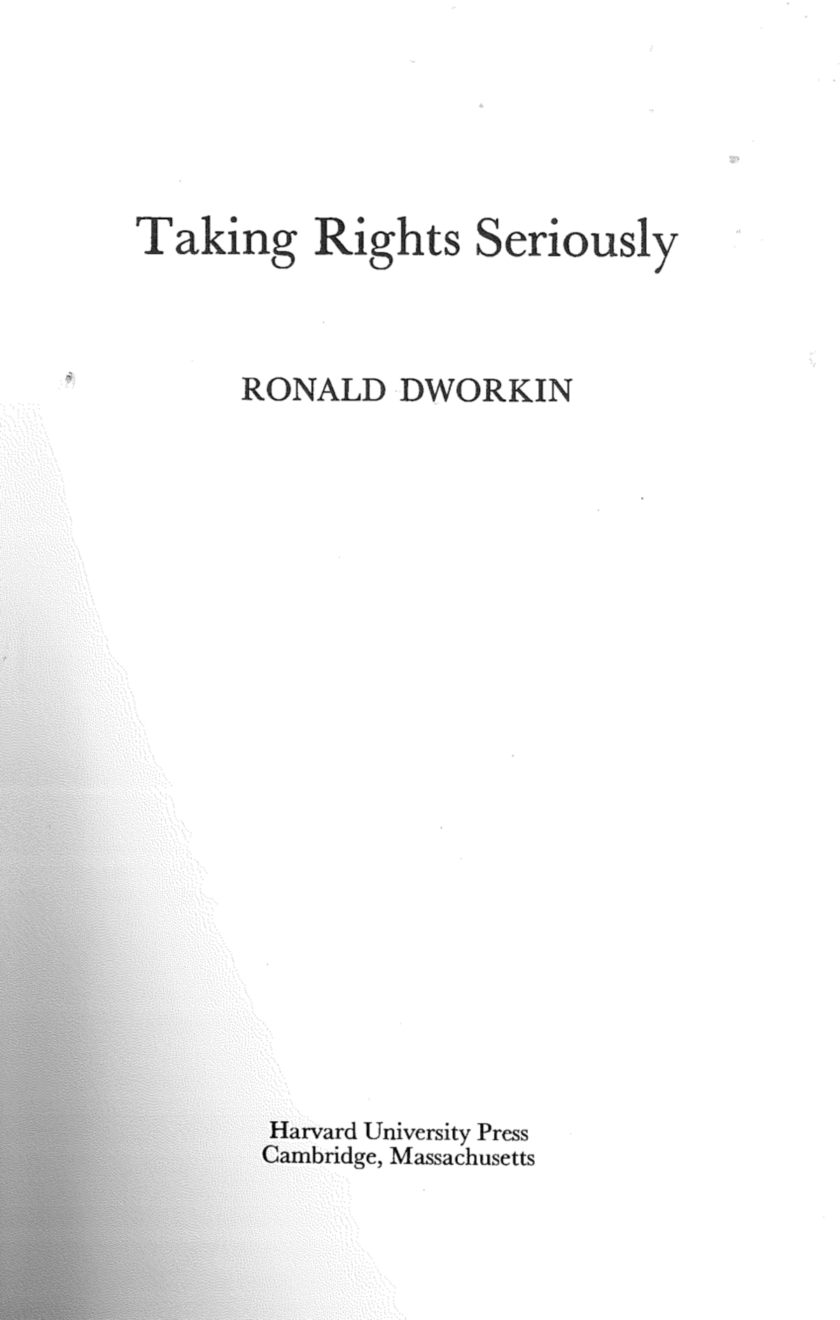 Taking Rights Seriously: Analyzing Dworkin's Rights Thesis - Studocu