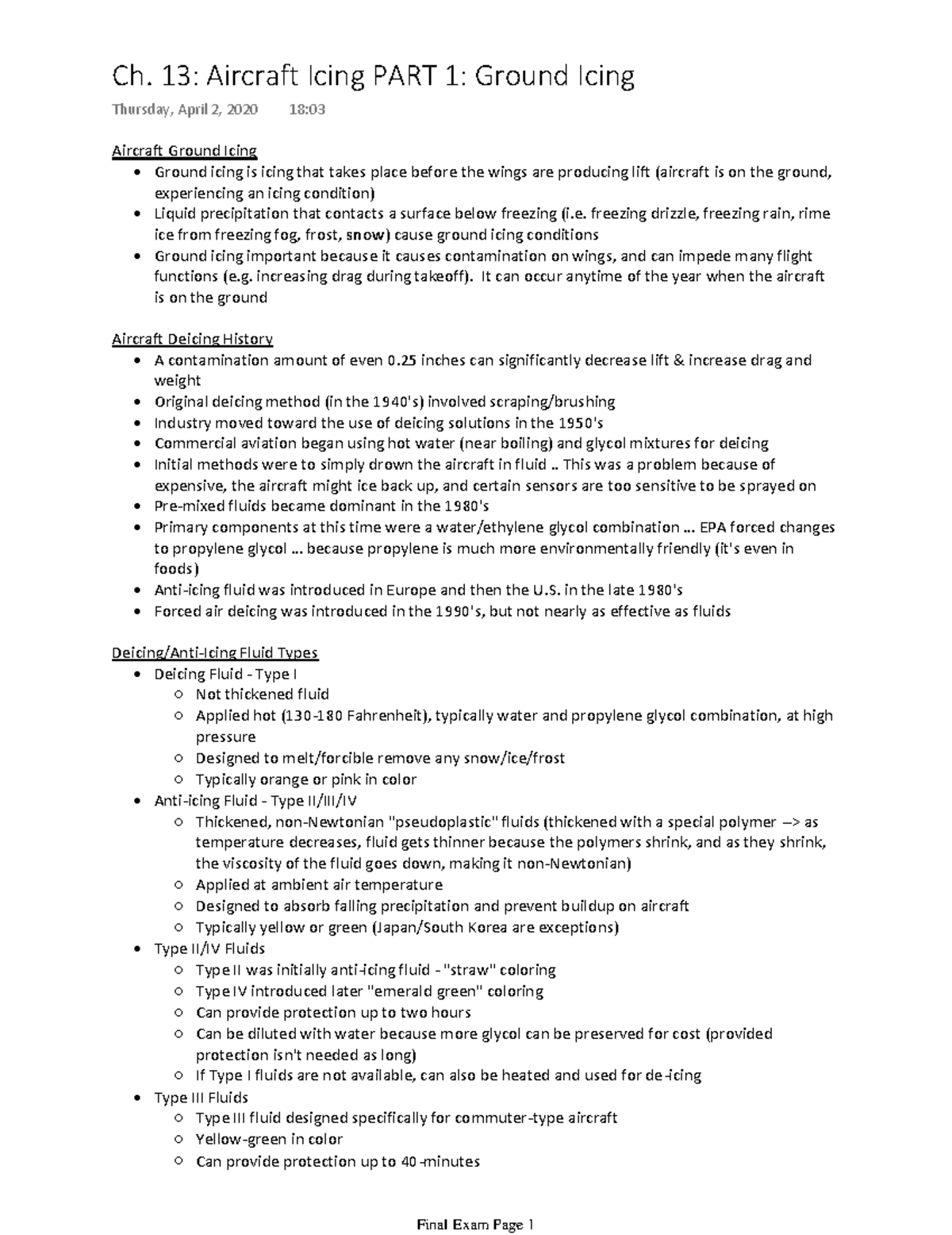 Ch. 13 Aircraft Icing PART 1 Ground Icing - Aircraft Ground Icing ...