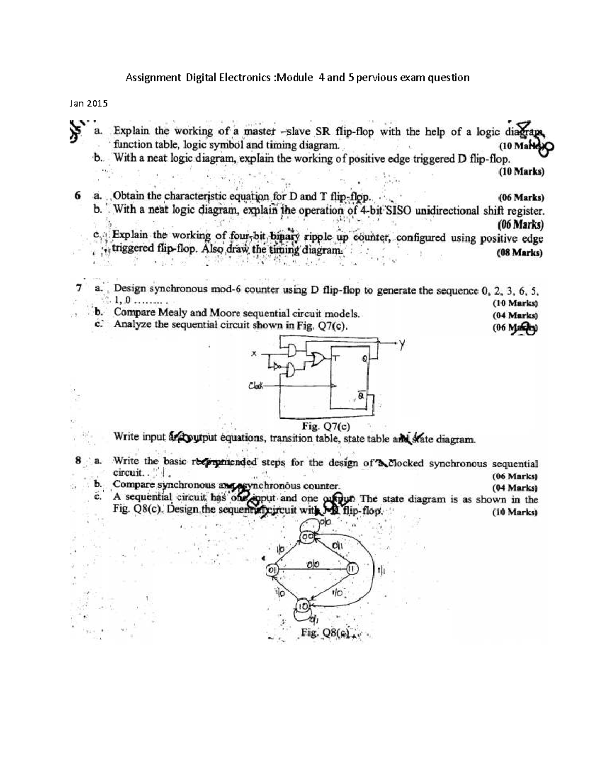 DSD Assignment: Digital Electronics Module 4 & 5 Exam Questions - Studocu
