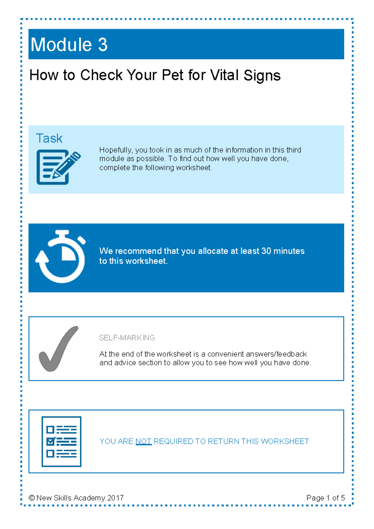 Pet First Aid Worksheet: Module 3 Vital Signs Check - Studocu
