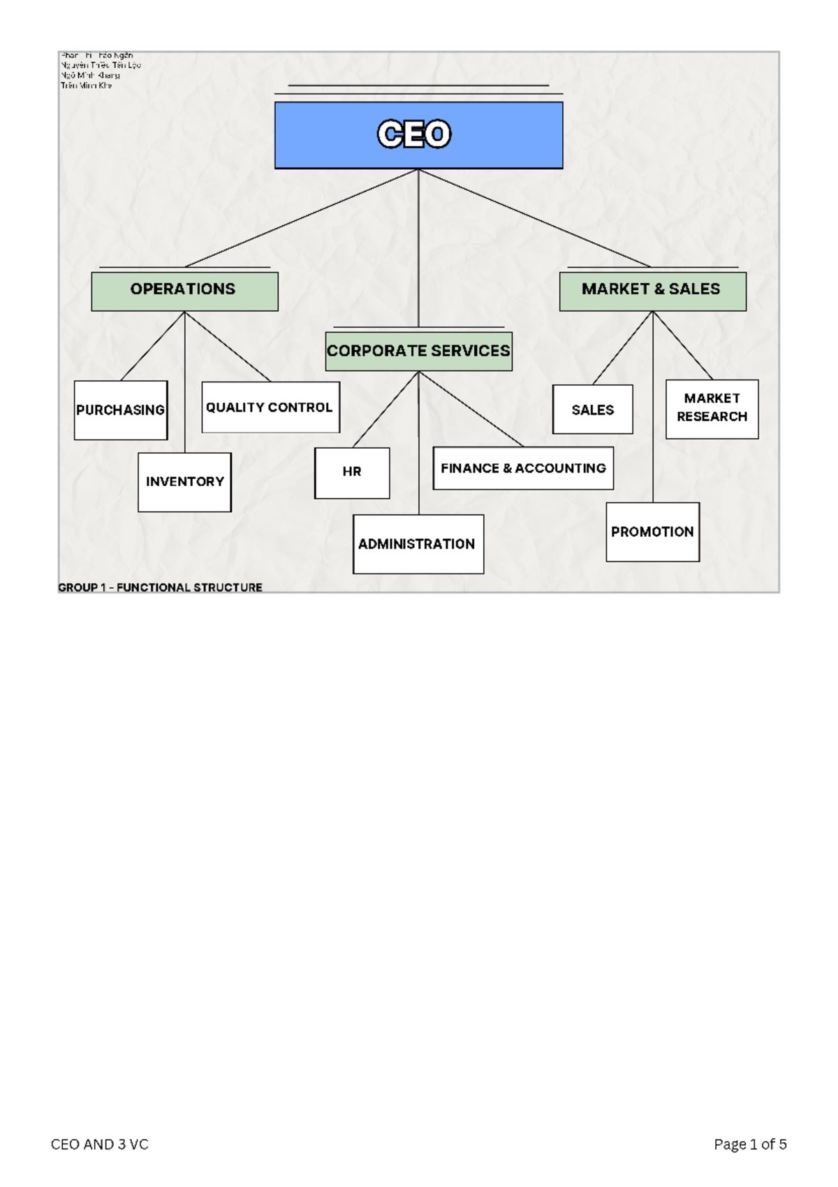 CEO & 3 VC - Organizational Structures Overview and Analysis - Studocu