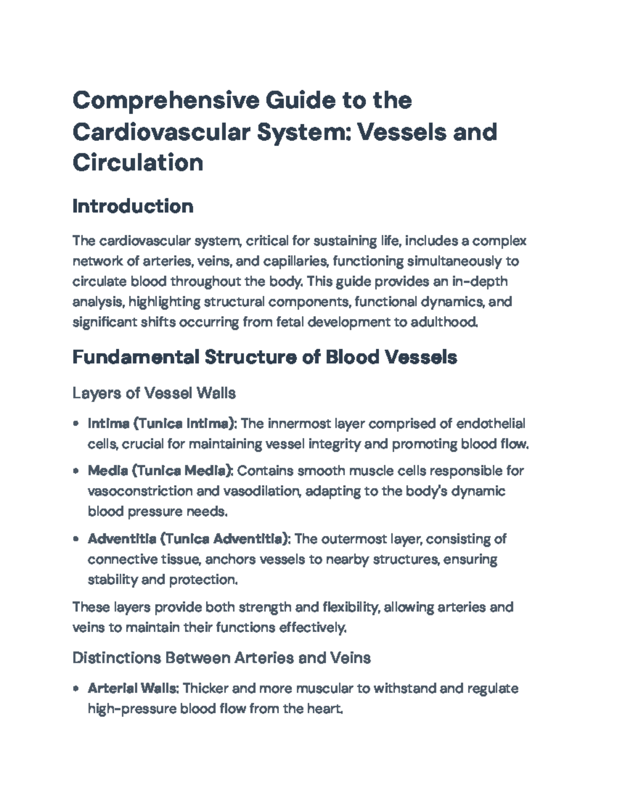Cardiovascular System Overview: Structures, Functions, and Adaptations ...