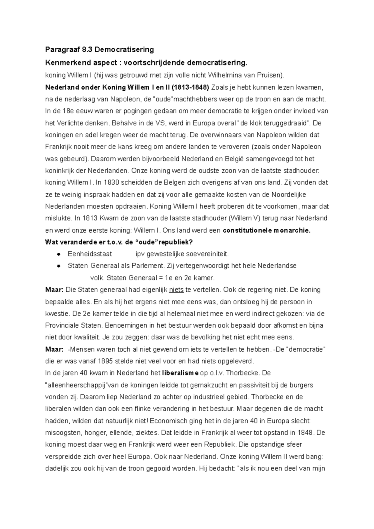 Paragraaf 8.3: Voortschrijdende Democratisering in Nederland en Europa ...