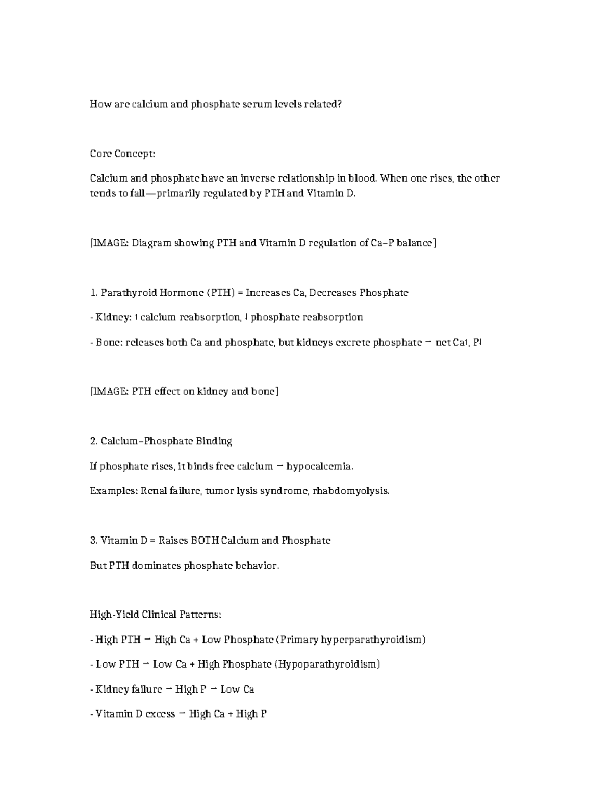 Calcium and Phosphate Serum Levels: Core Concepts and Clinical Patterns ...