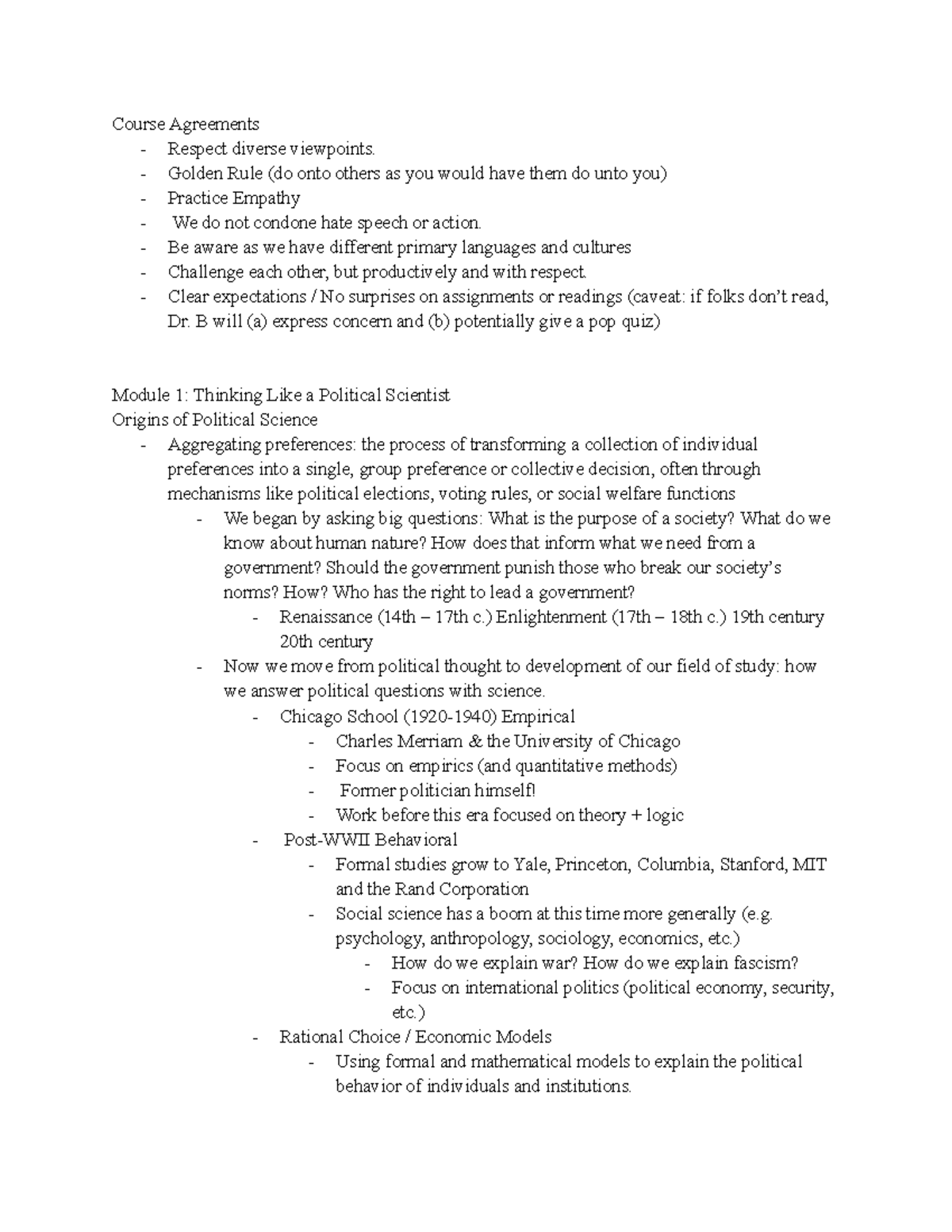 **POLS 101: Principles of Political Science Midterm Exam Review Notes ...