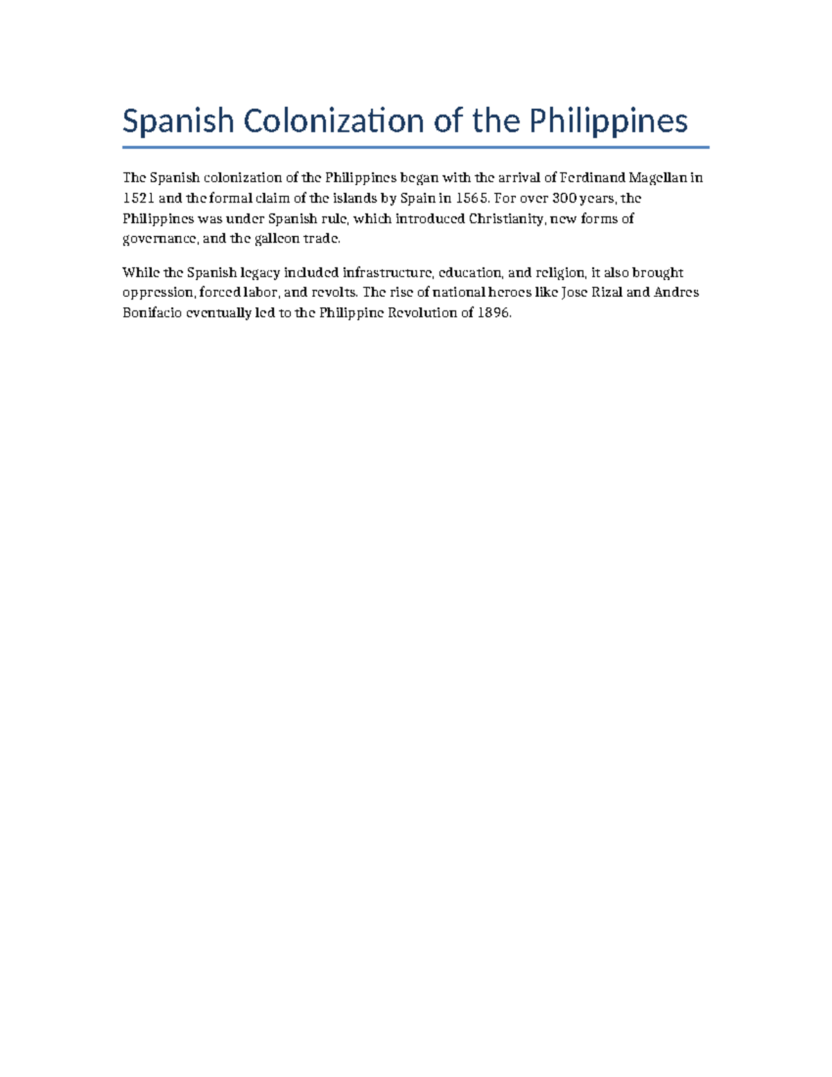 Spanish Colonization Philippines - Spanish Colonization of the ...