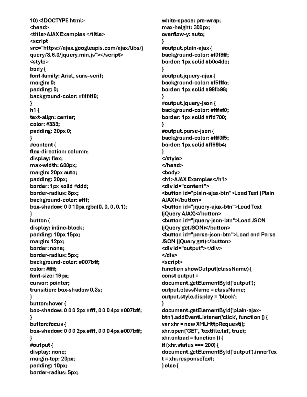 10) CSS and jQuery Examples for Web Development (Course Code) - Studocu