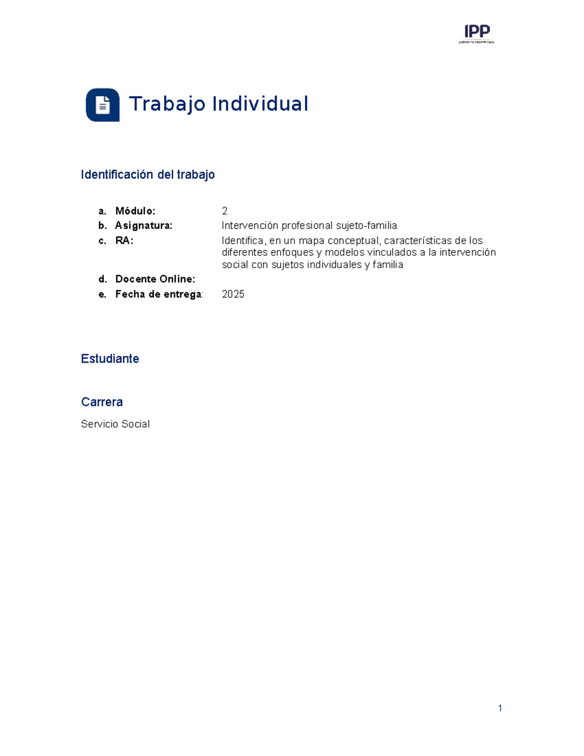 IPP Intervención Profesional: Modelos y Enfoques en Trabajo Social ...