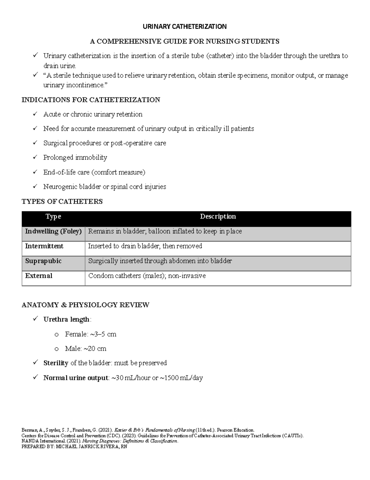 NUR 101: Urinary Catheterization - A Comprehensive Guide for Nursing ...