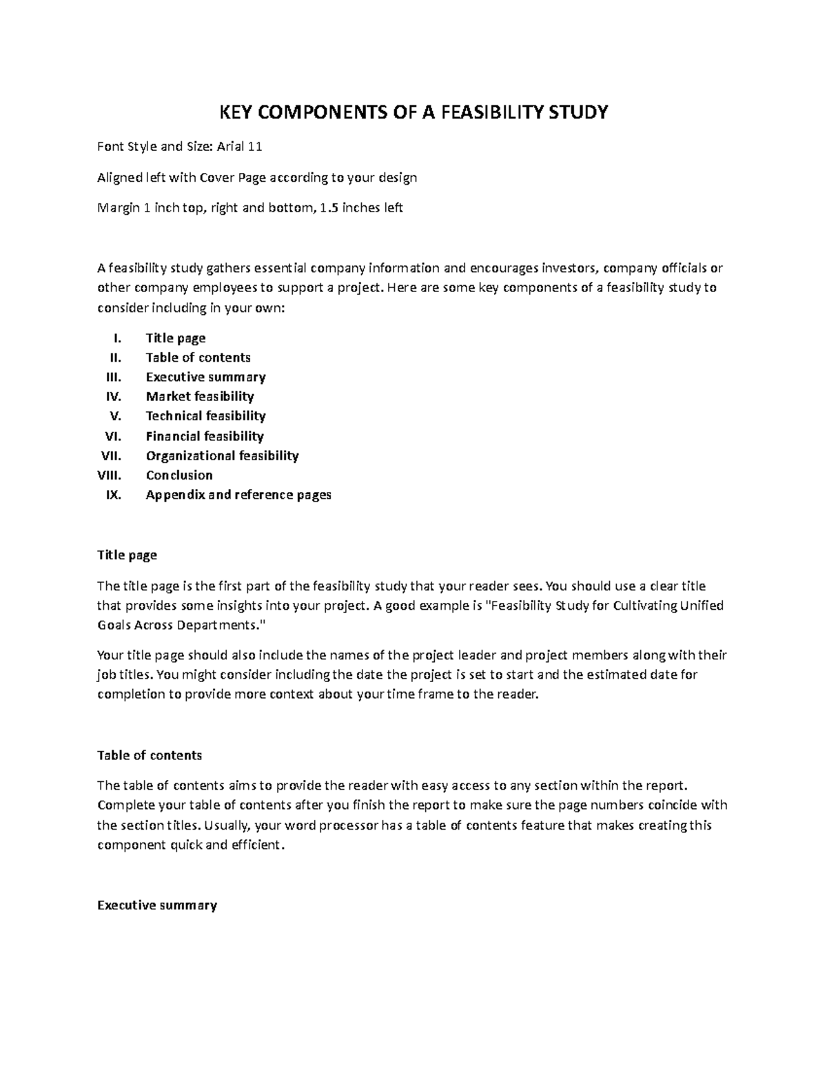 Comprehensive Feasibility Study Format for Project Assessment - Studocu