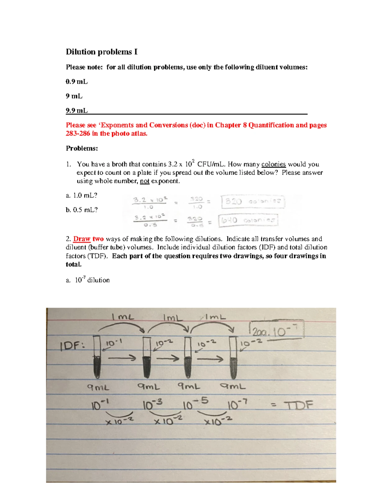 Dilution Problems I: Techniques and Calculations for Lab Practice - Studocu