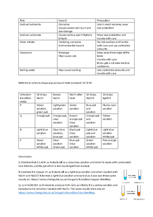 Practical 3 rate of reaction - Required practical 3: Investigation of ...