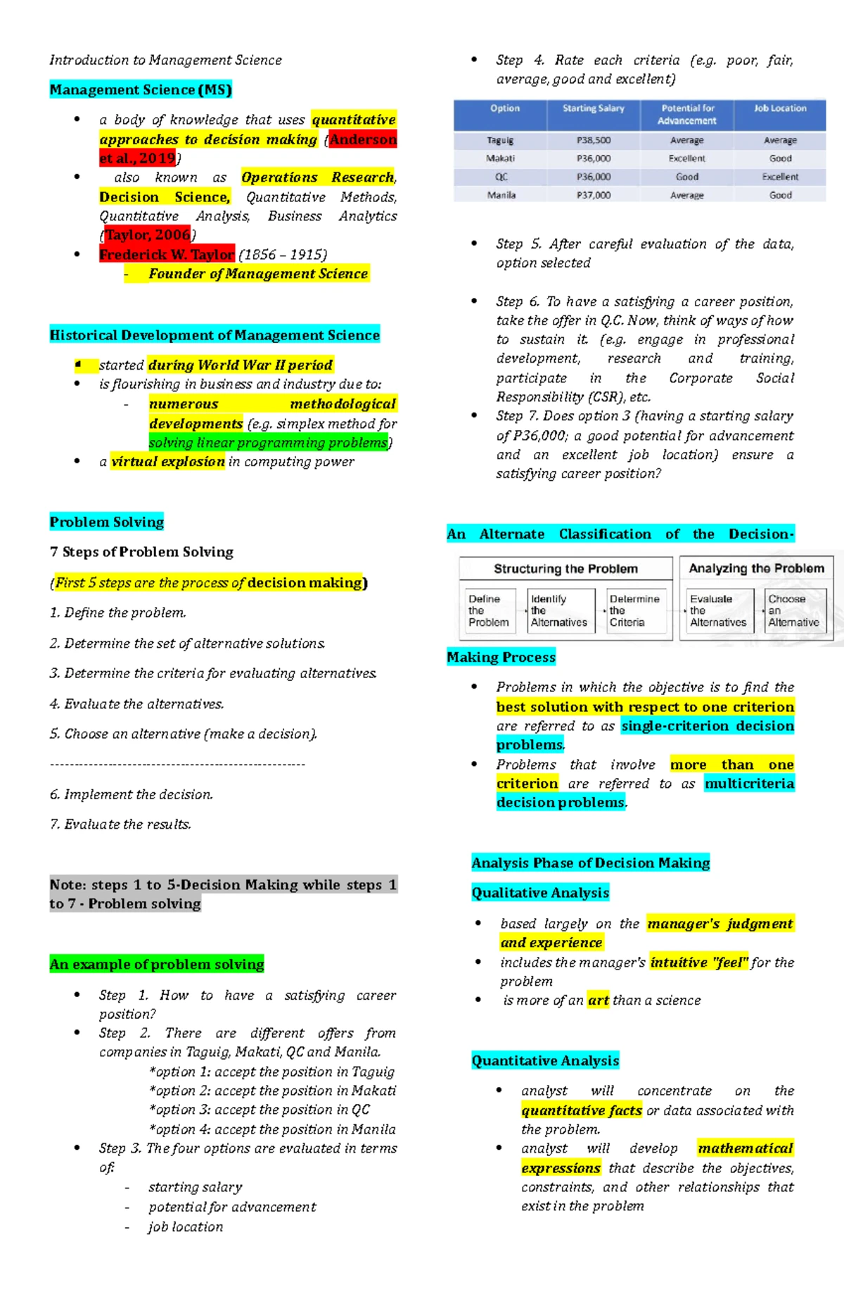 CA5103 [QUIZ 1] - practice for finlas - CA5103: MANAGEMENT SCIENCE 1st ...