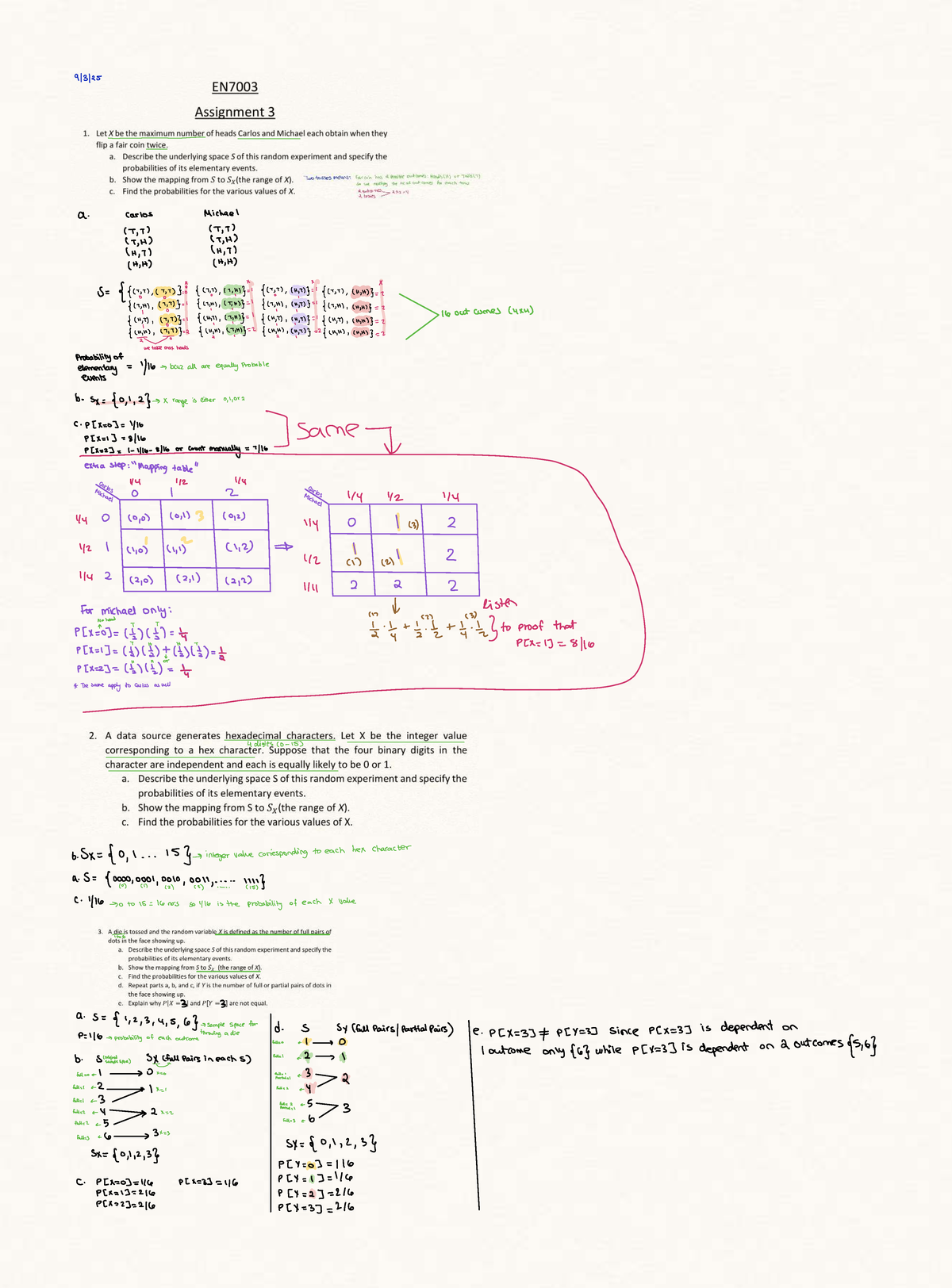 Assignment 3 - Statistics: Probability and Outcomes Analysis - Studocu