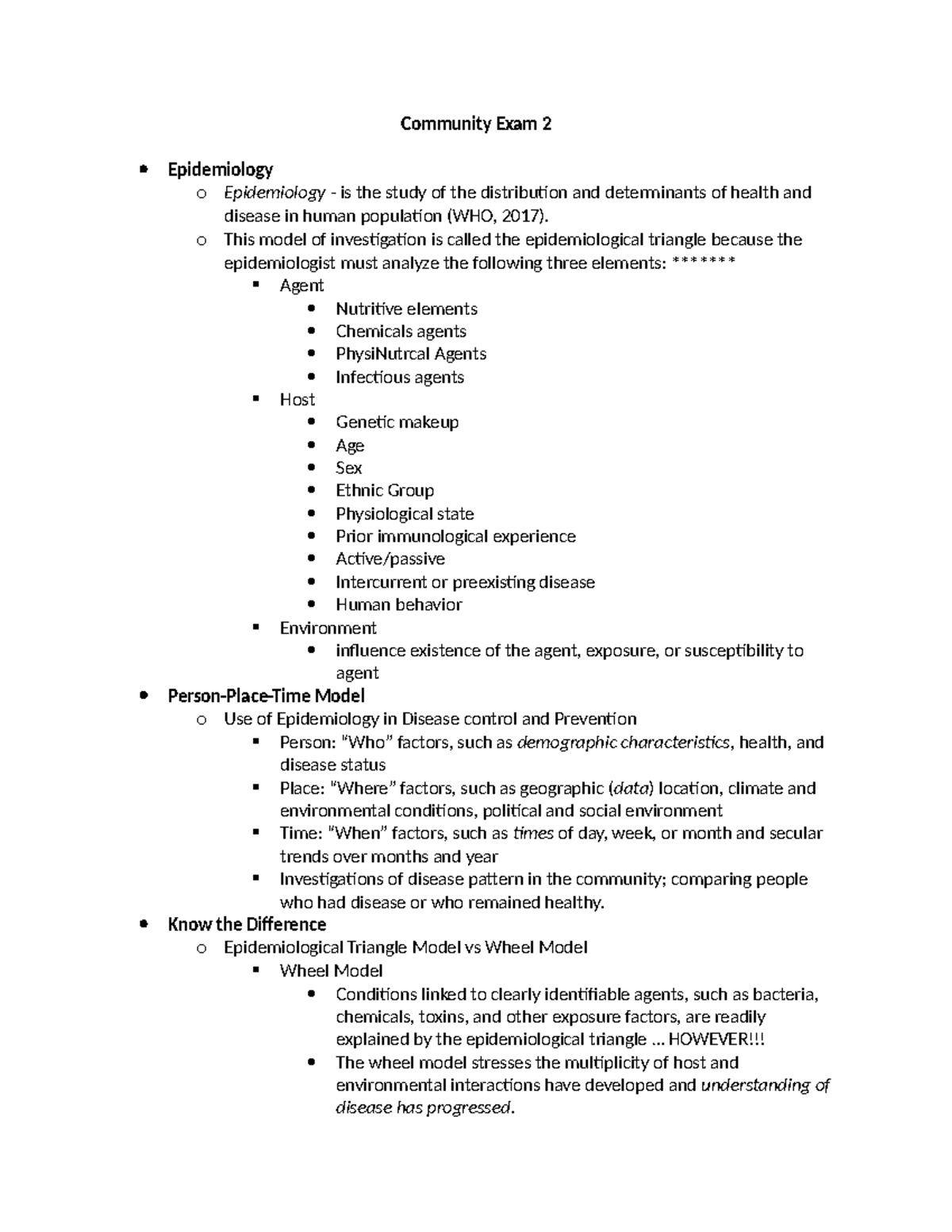 Community Exam 2 - PowerPoint Review on Epidemiology and Health Policy ...