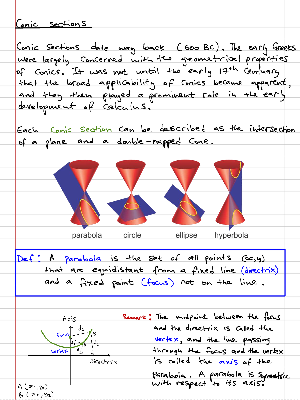 Conic Sections: Parabolas and Their Properties - Studocu