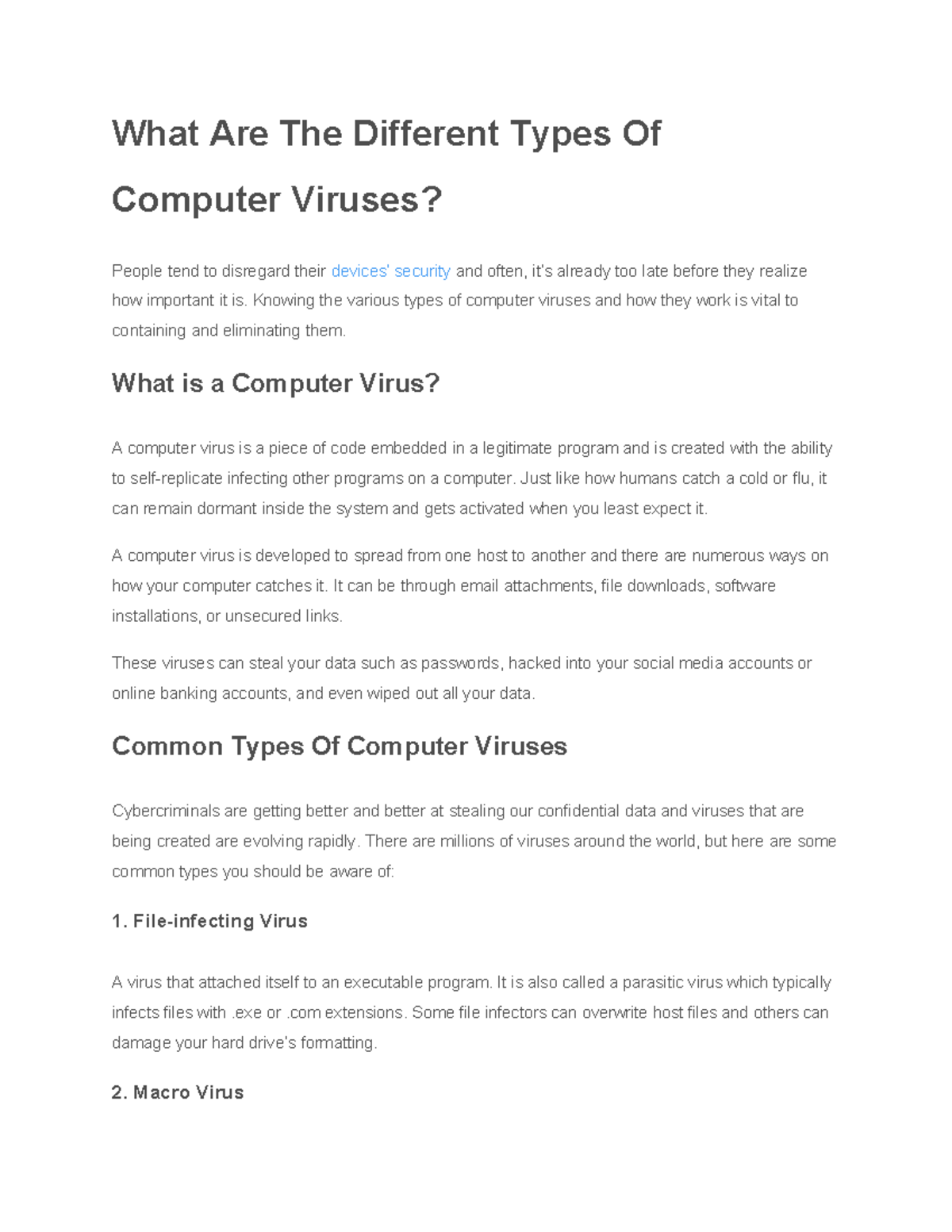 Computer Viruses: Types and Impacts - IT 101 Overview - Studocu