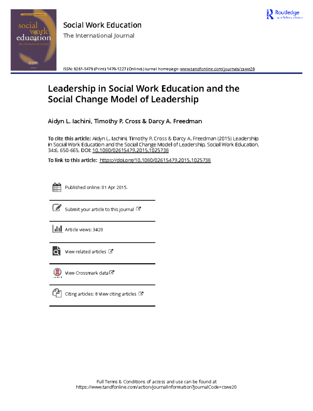 SWK 634: Leadership in Social Work Education & Social Change Model ...