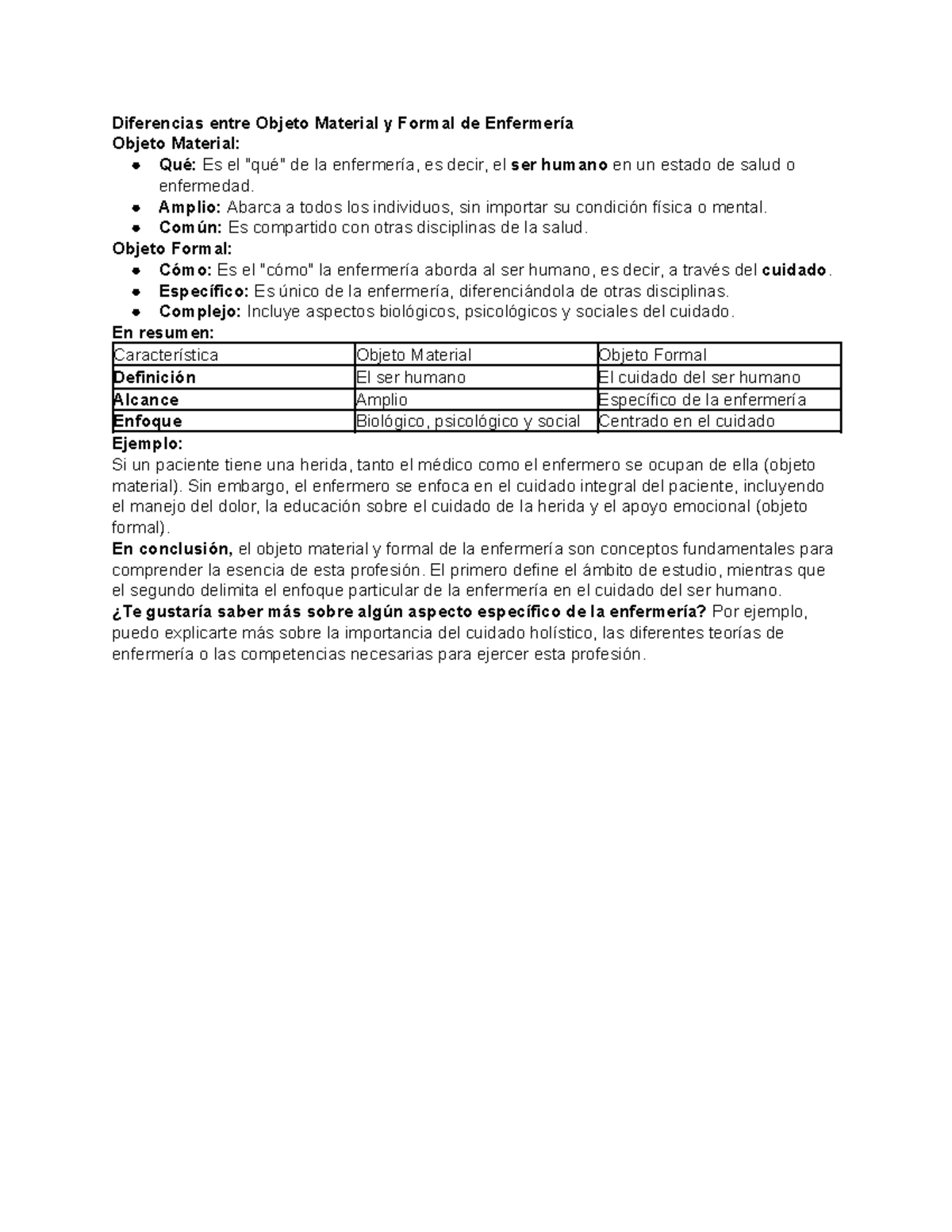 Diferencias entre objeto material y formal de enfe - Diferencias entre ...
