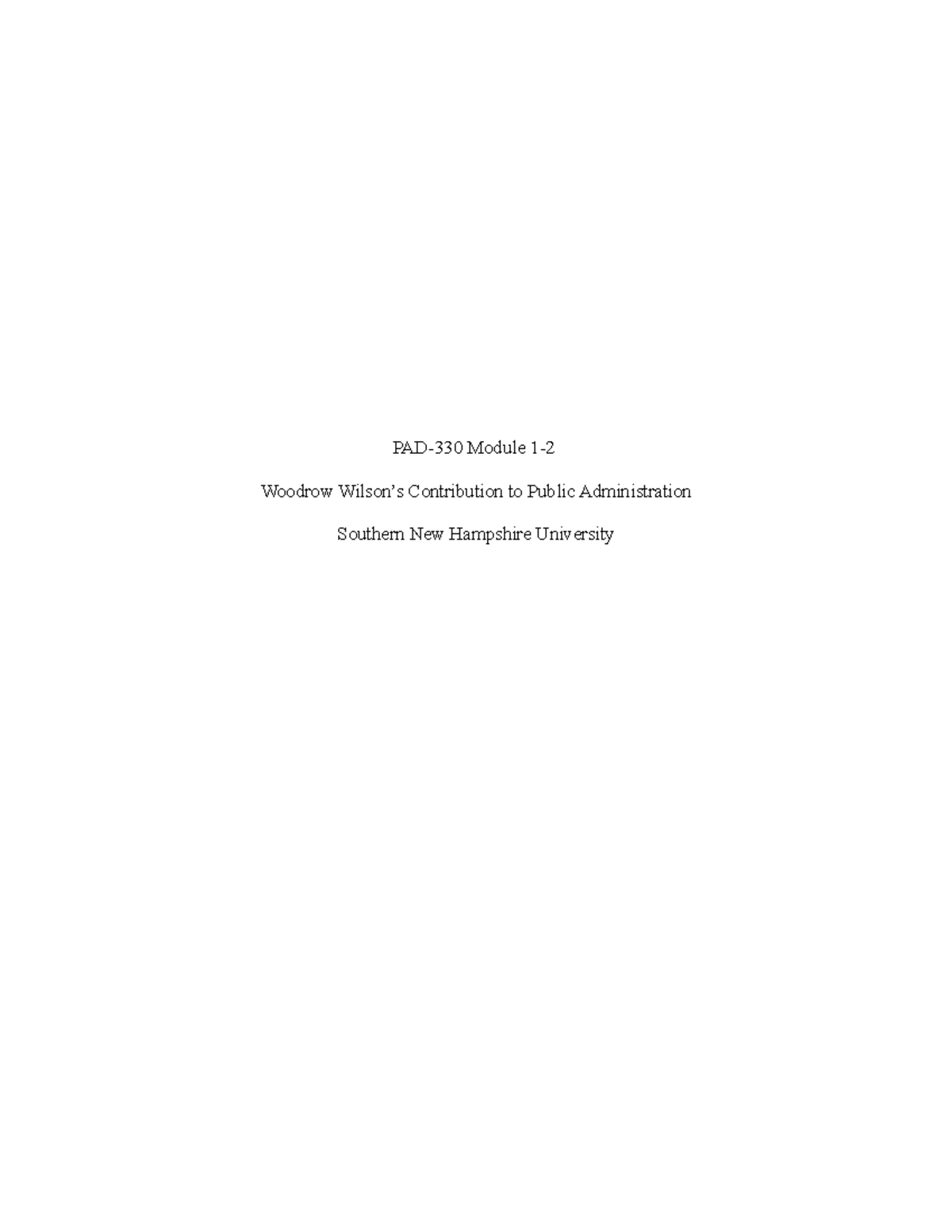 PAD-330 Module 1-2 - Module Woodrow Contribution to Public ...
